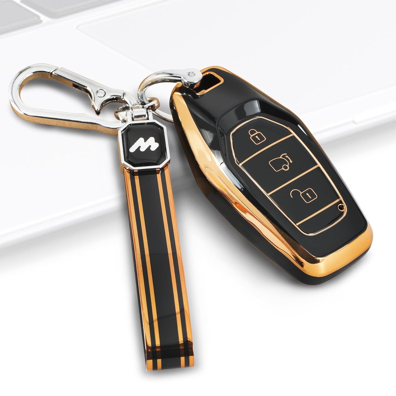 Carloginn® Mogato TPU Leather Car Key Cover Compatible with Mahindra ...