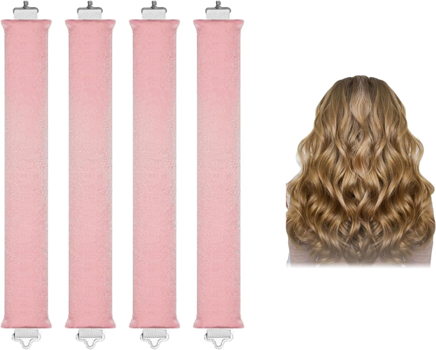 4 PCS Heatless Curlers Set, Heatless Curling Rod Overnight Heatless ...