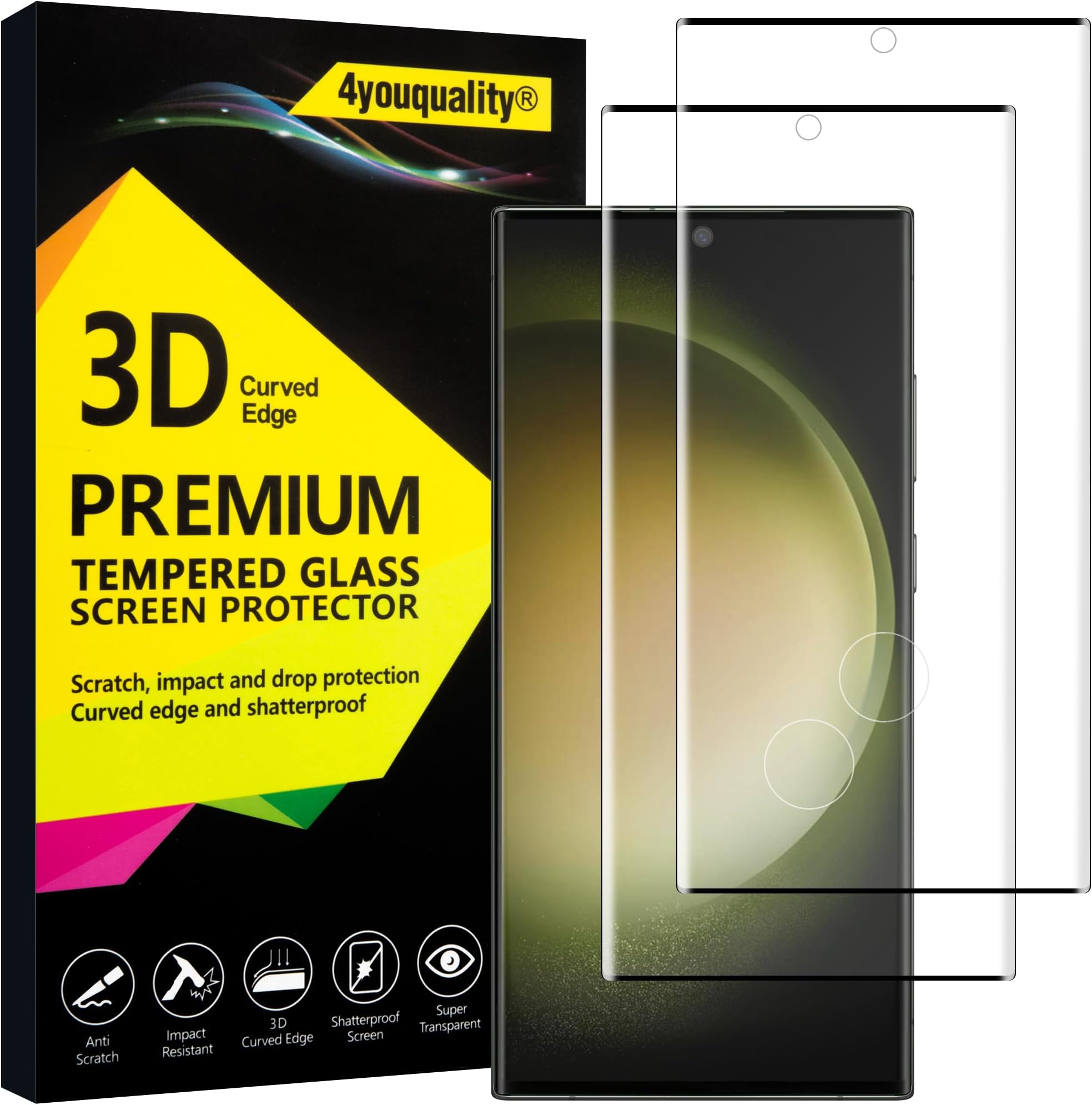 4youquality Tempered Glass Screen Protector for Samsung Galaxy S23 ...