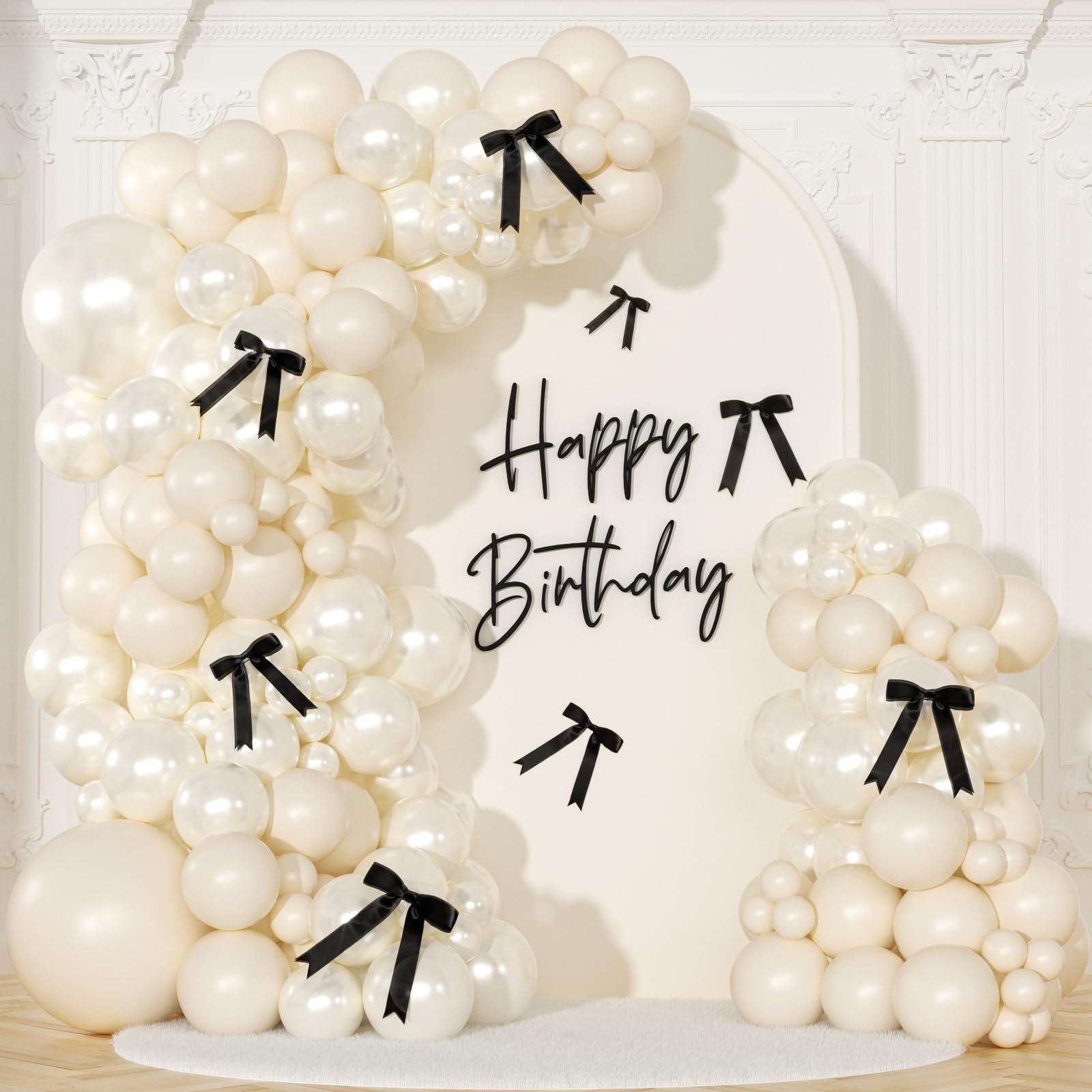 Amazon.com: White Balloon Arch Kit 141 Pcs Coquette Birthday ...