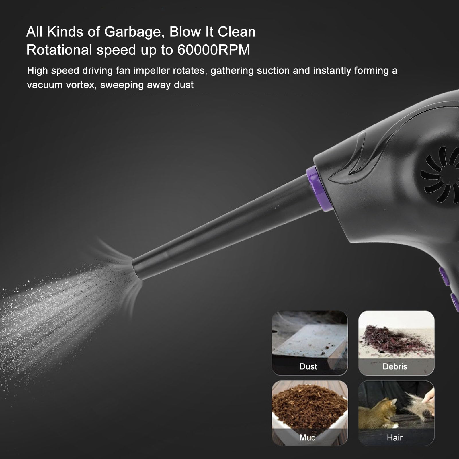 Snapklik.com : Compressed Air Duster, 60000RPM 2 Speed Electric ...