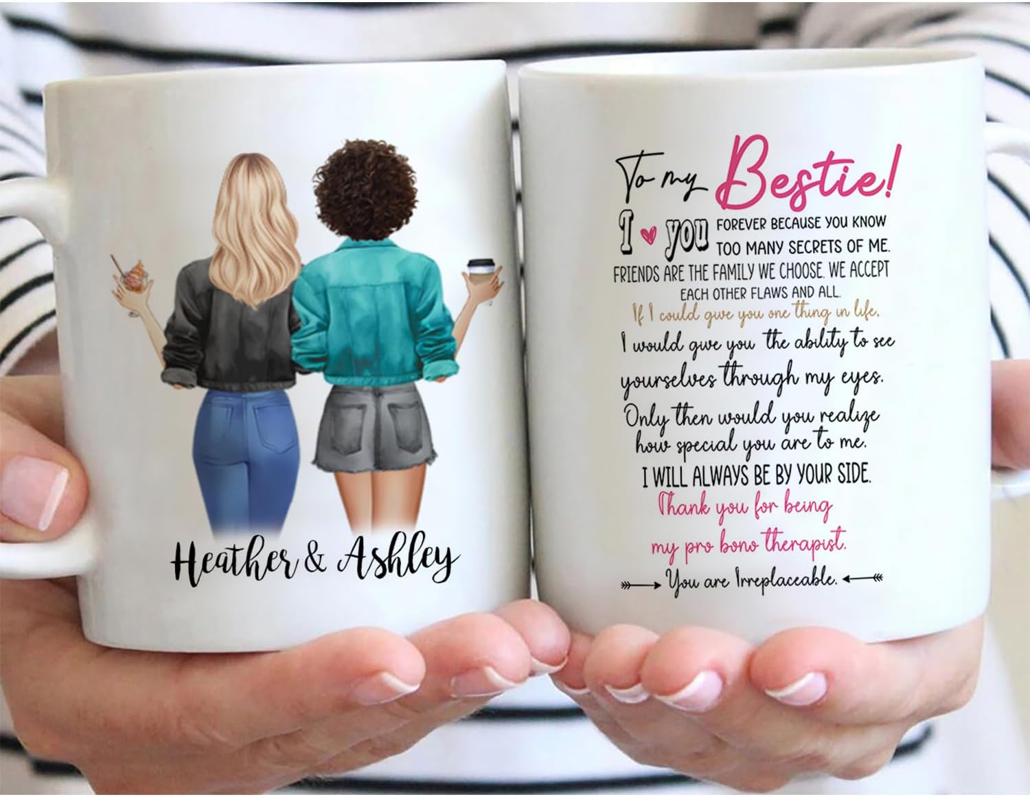 Amazon.com: Custom Best Friend Mugs for Women, Mother's Day Gift for ...