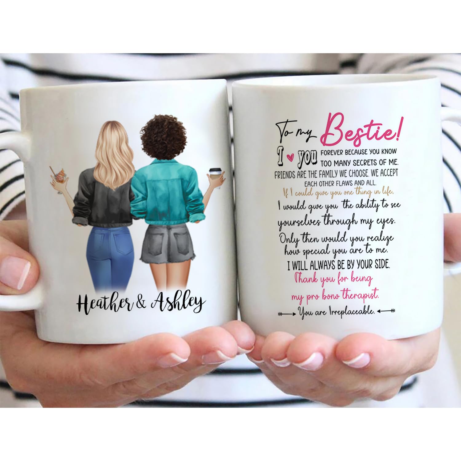 Amazon.com: Ships Next Day, Custom Best Friend Mugs for Women, Mother's ...