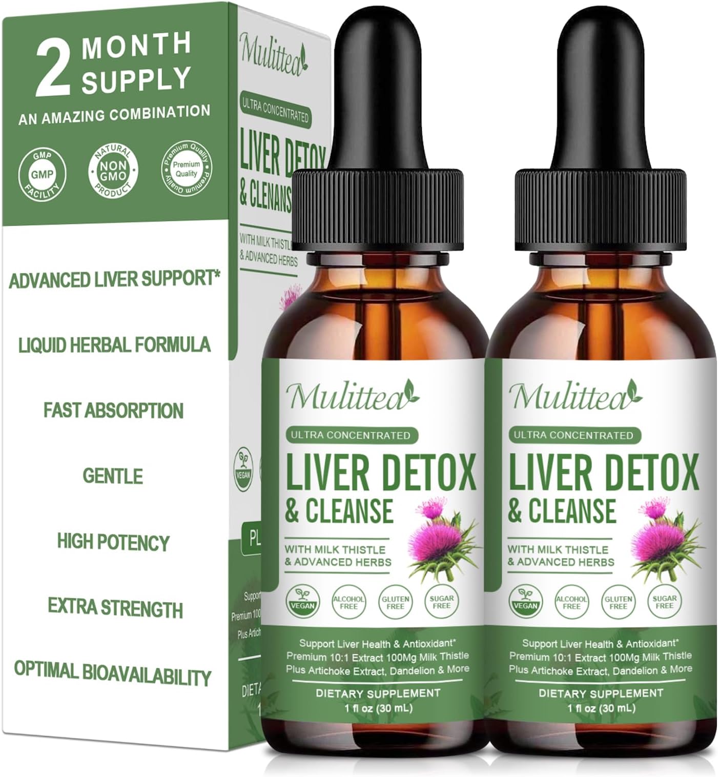 Amazon.com: Liver Cleanse Detox & Repair Liquid Drops - 2000mg Milk ...