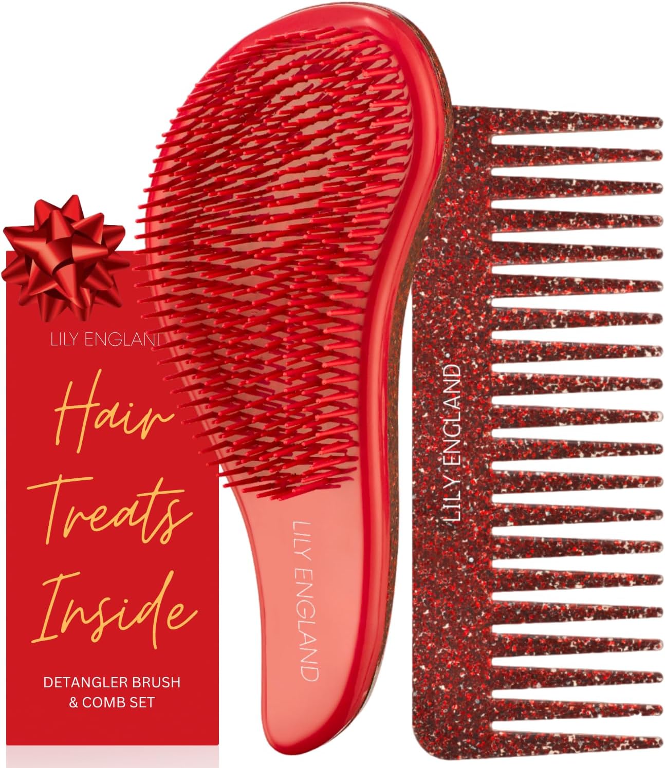 Detangle Hair Brush and Wide Tooth Comb Set Easy to Hold Detangler ...