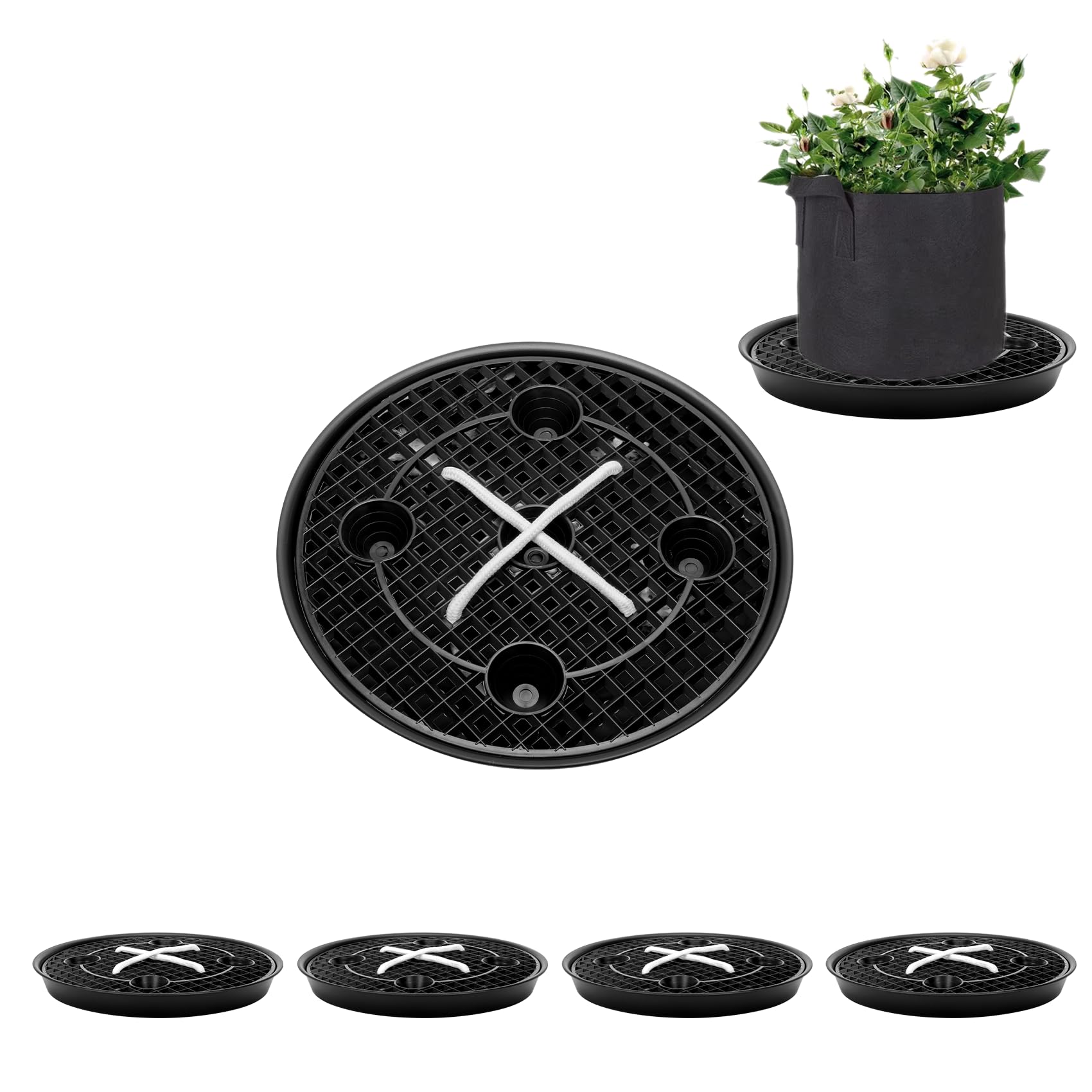 Amazon.com : P Polerden 4-Pack Self-Watering Fabric Pot Base, Auto ...