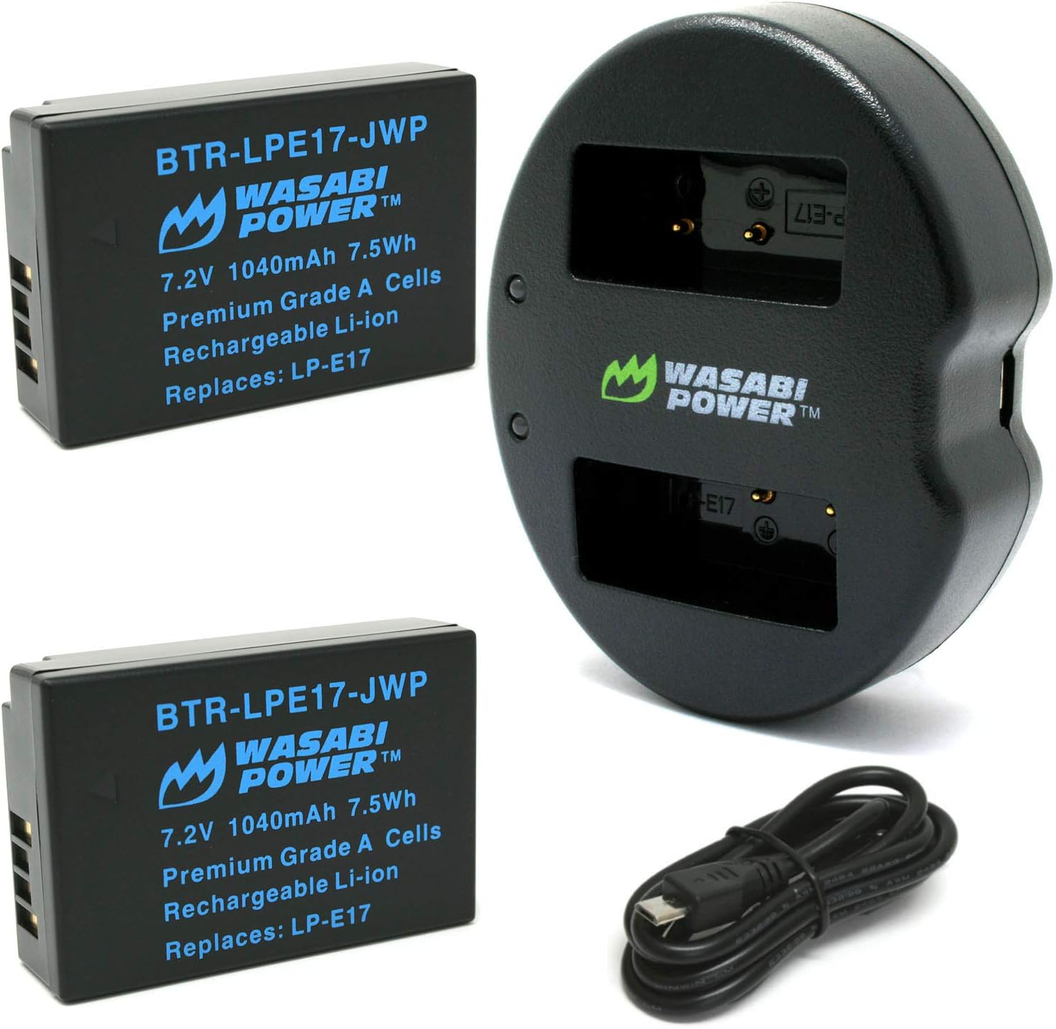 Amazon.com : LP LP-E17 Battery 2-Pack 1450mah USB-C Charging Port ...