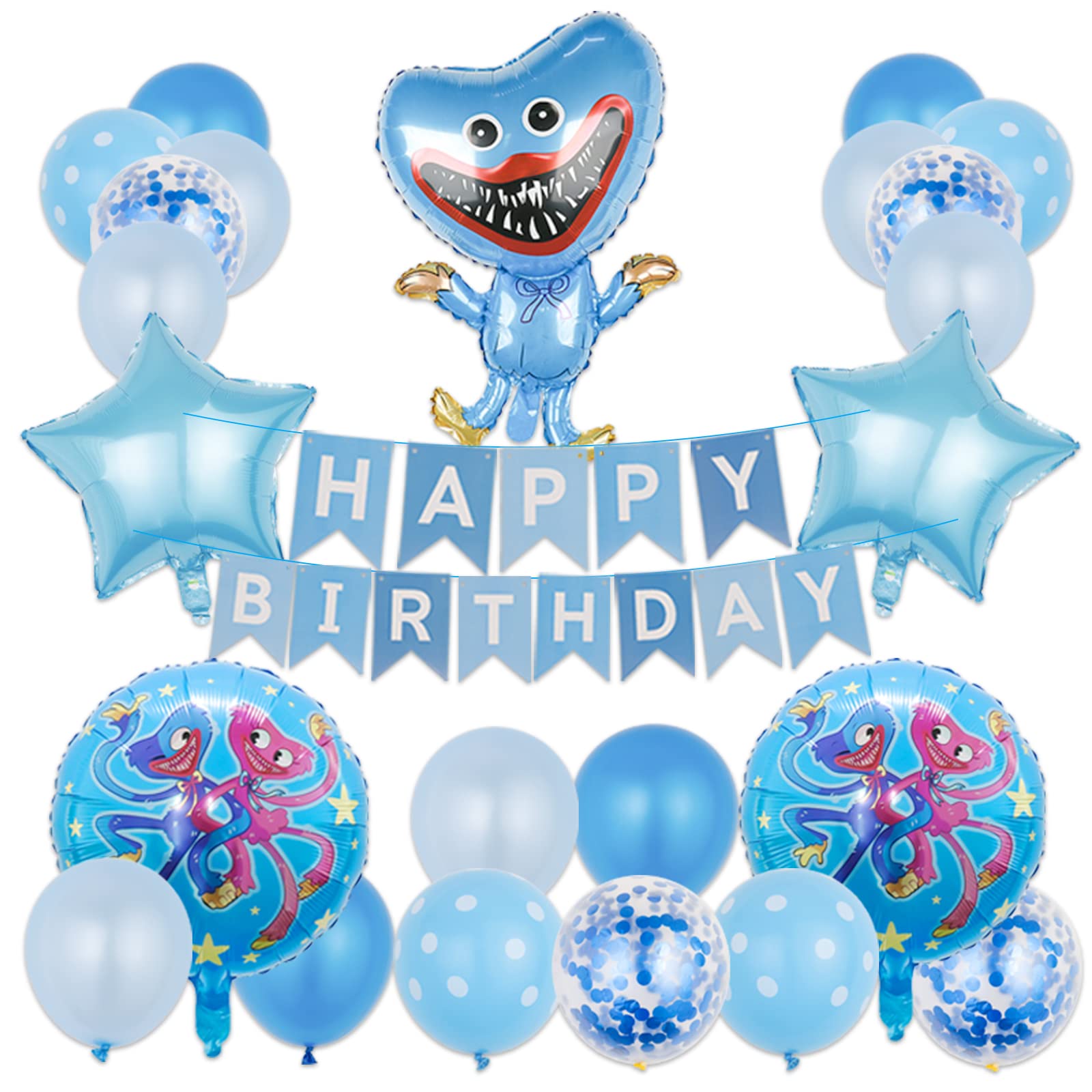 Blue Poppy And Playtime Balloons 36pcs Poppy Of Playtime Birthday ...