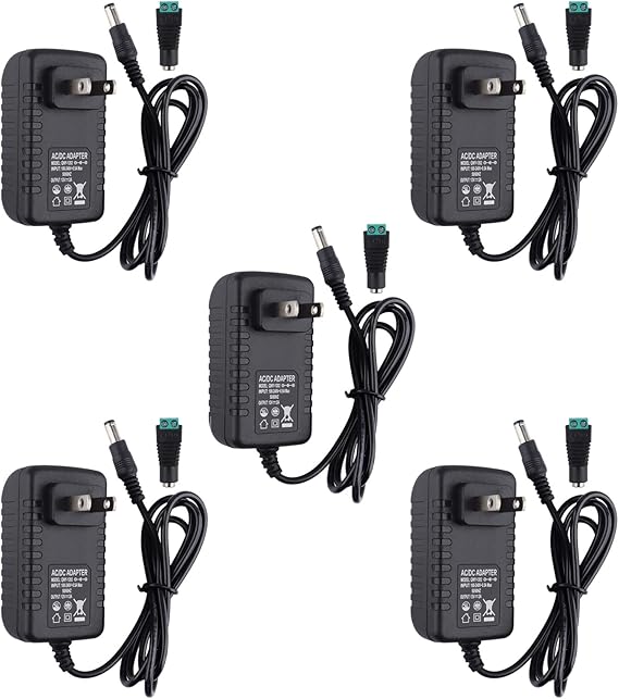 SNKIZN 12V 2A Power Supply Adapter, SNKIZN 120VAC to 12VDC Transformer ...