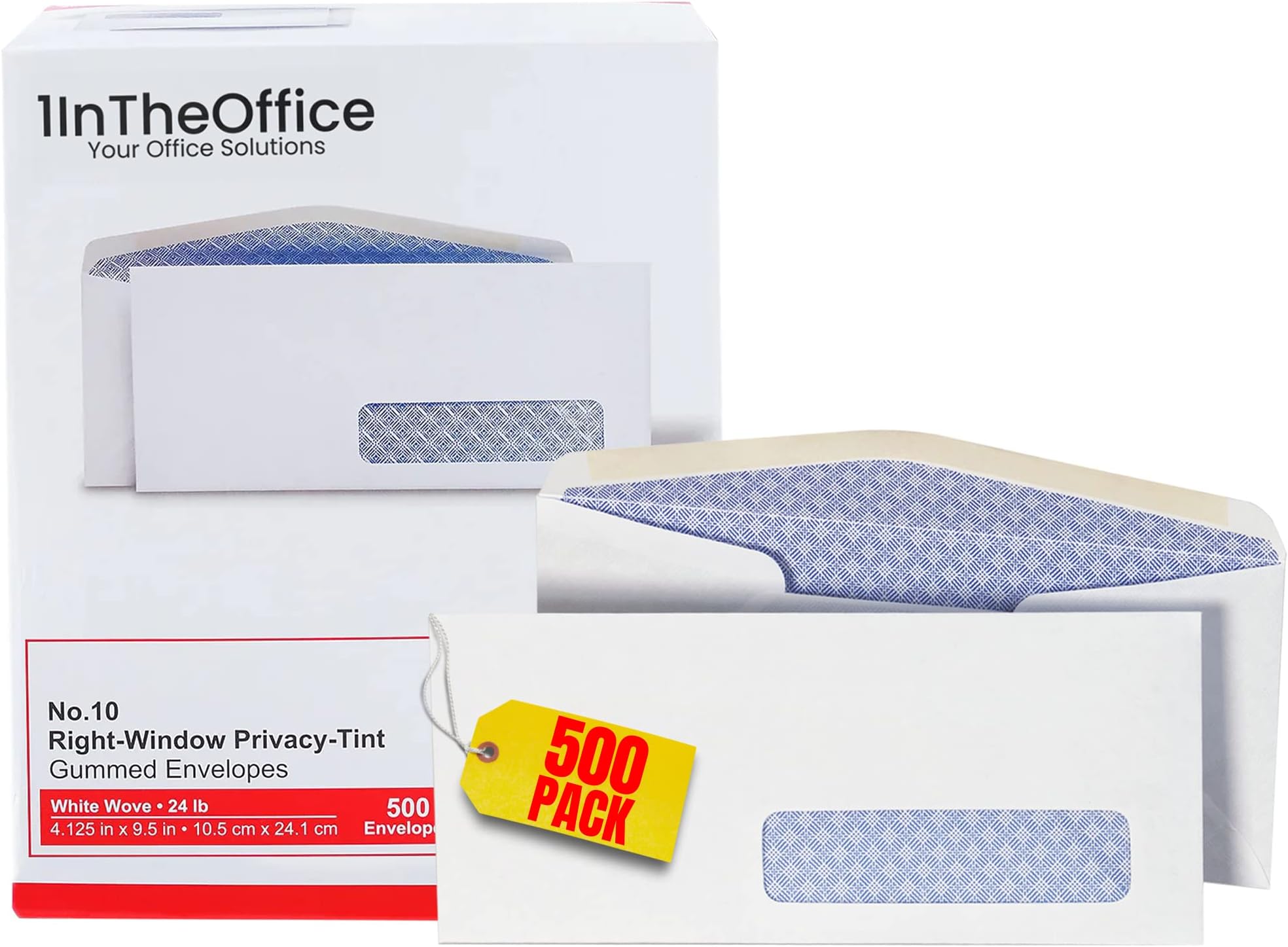 Amazon.com : #10 Right Hand Window Envelope - 24# White (4 1/8 x 9 1/2 ...