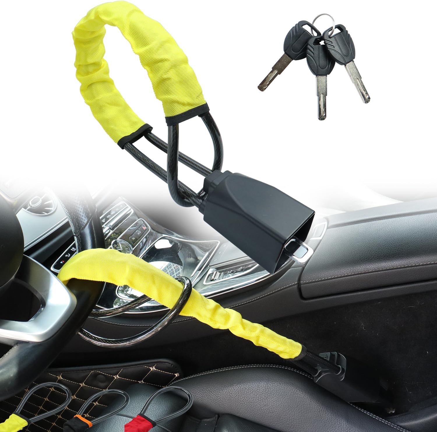 Amazon.com: Steering Wheel Lock Anti-Theft Device Compatible with Car ...