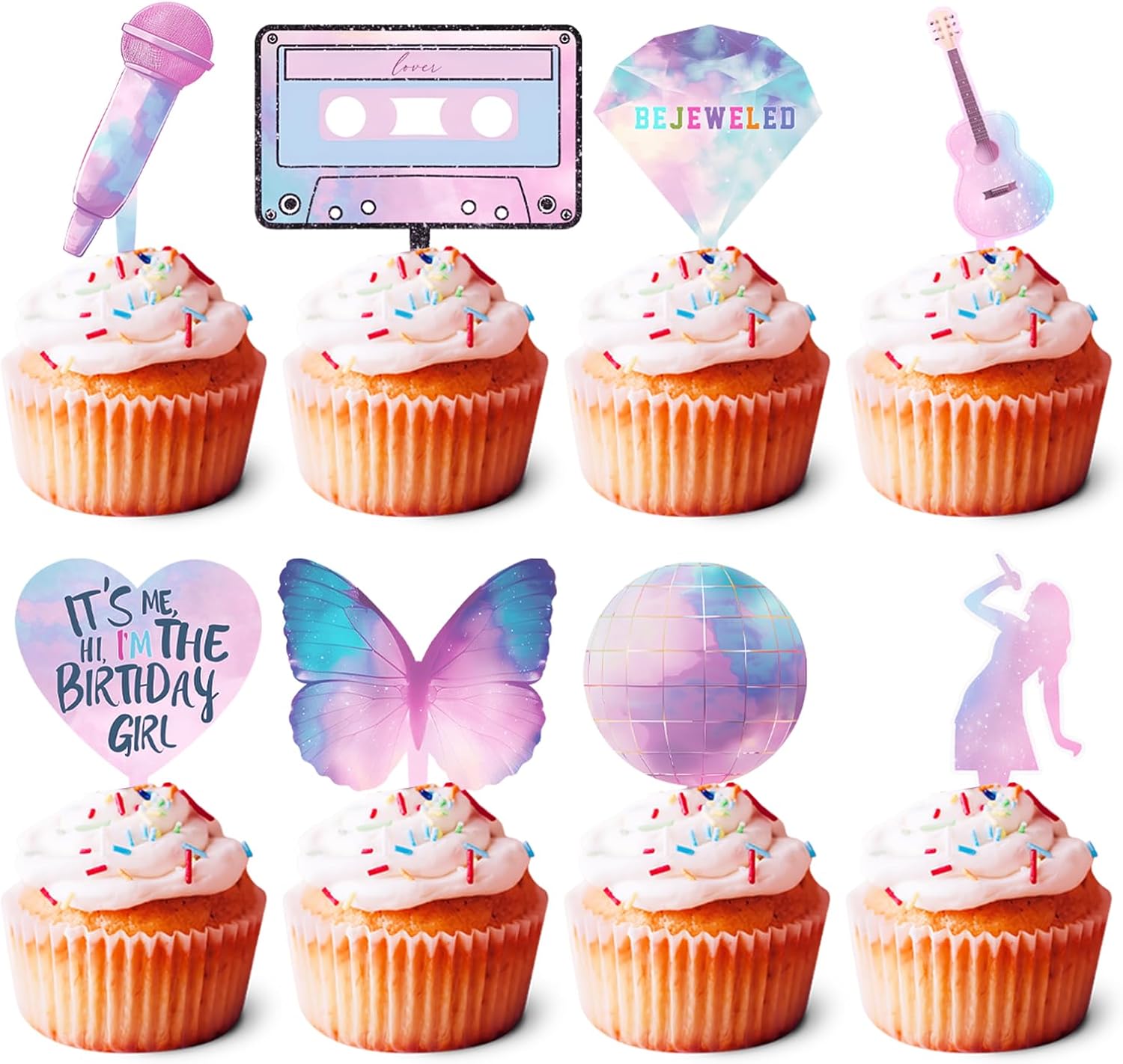 Amazon.com: Music Cupcake Toppers Singer Cupcake Toppers Lover ...