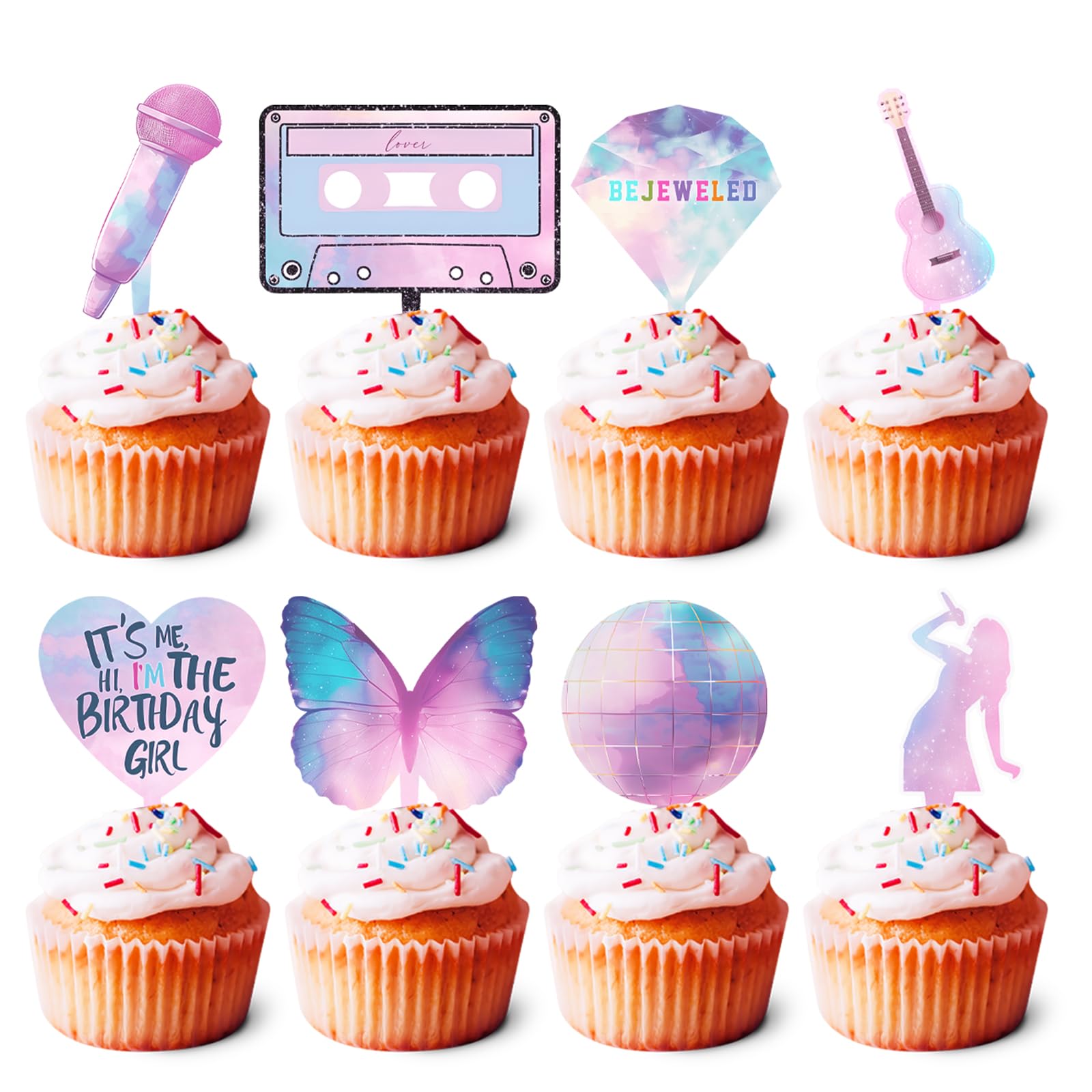 Amazon.com: Music Cupcake Toppers Singer Cupcake Toppers Lover ...