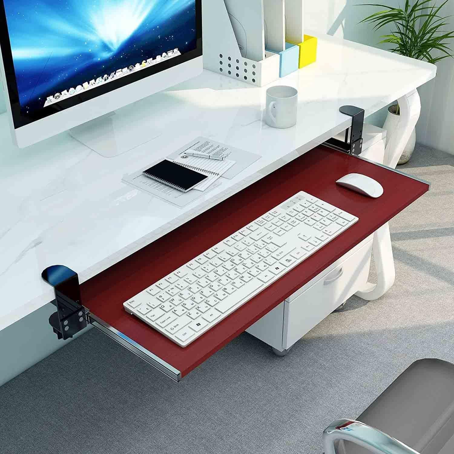 Amazon.com: Computer Desk Extender, Ergonomic Keyboard Tray, Slide-Out ...