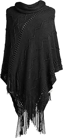 DEMDACO Textured Cowl Neck Black One Size Fits Most Acrylic Fabric ...