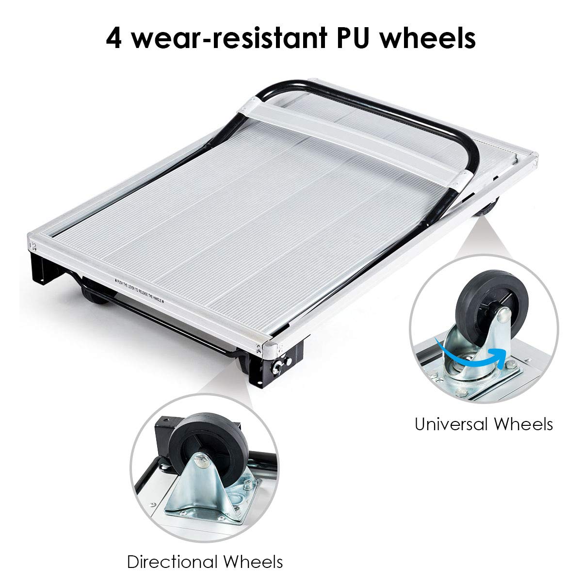Goplus Folding Aluminum Platform Truck, 770 Lbs Moving Platform Dolly ...