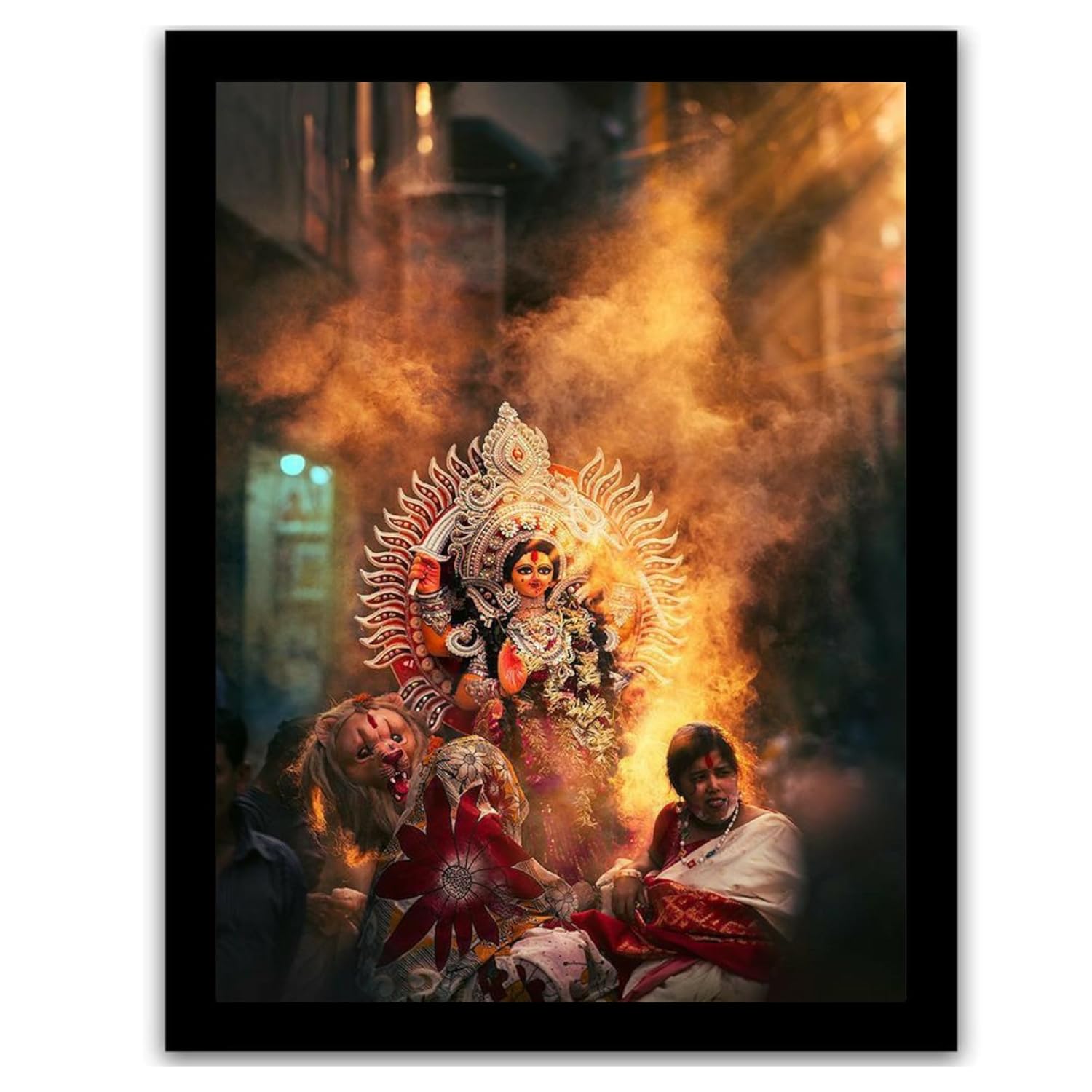Maa Durga single Photo Frame, 9" x 11" inches, Polystyrene, Rectangular ...