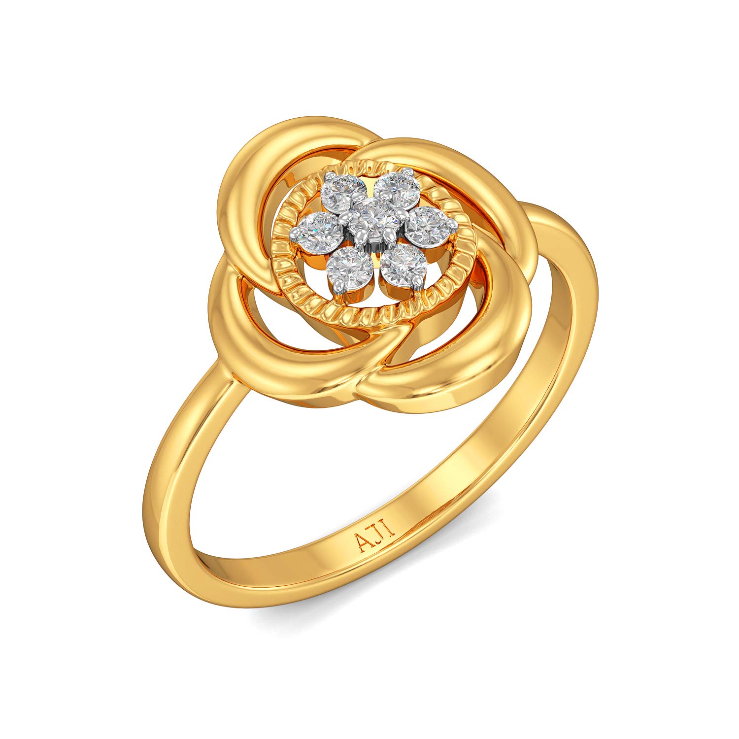 Joyalukkas 18k (750) Yellow Gold and Diamond Ring for Girls : Amazon.in ...
