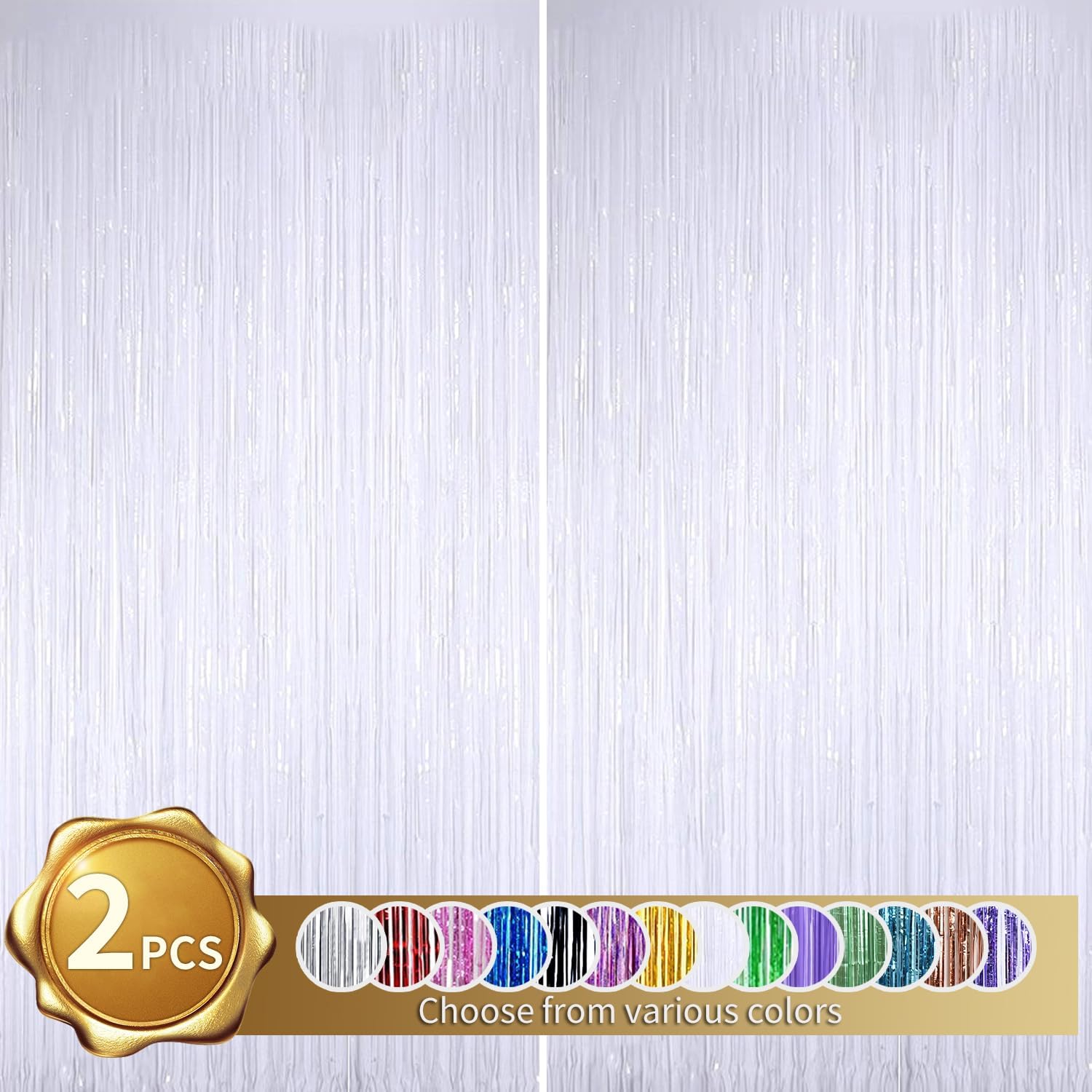 Amazon.com: BEISHIDA 2 Pcs White Door Streamers Tinsel Curtain Party ...