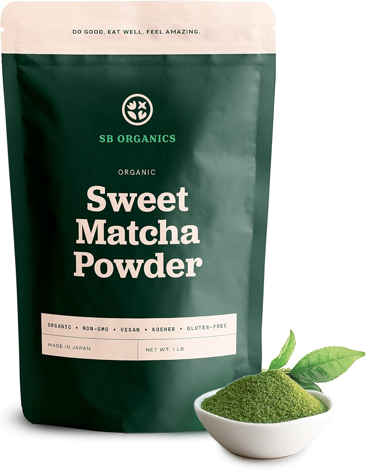 Sun Bay Organics Sweet Matcha Powder - 1 lb Bag of Organic Non-GMO ...
