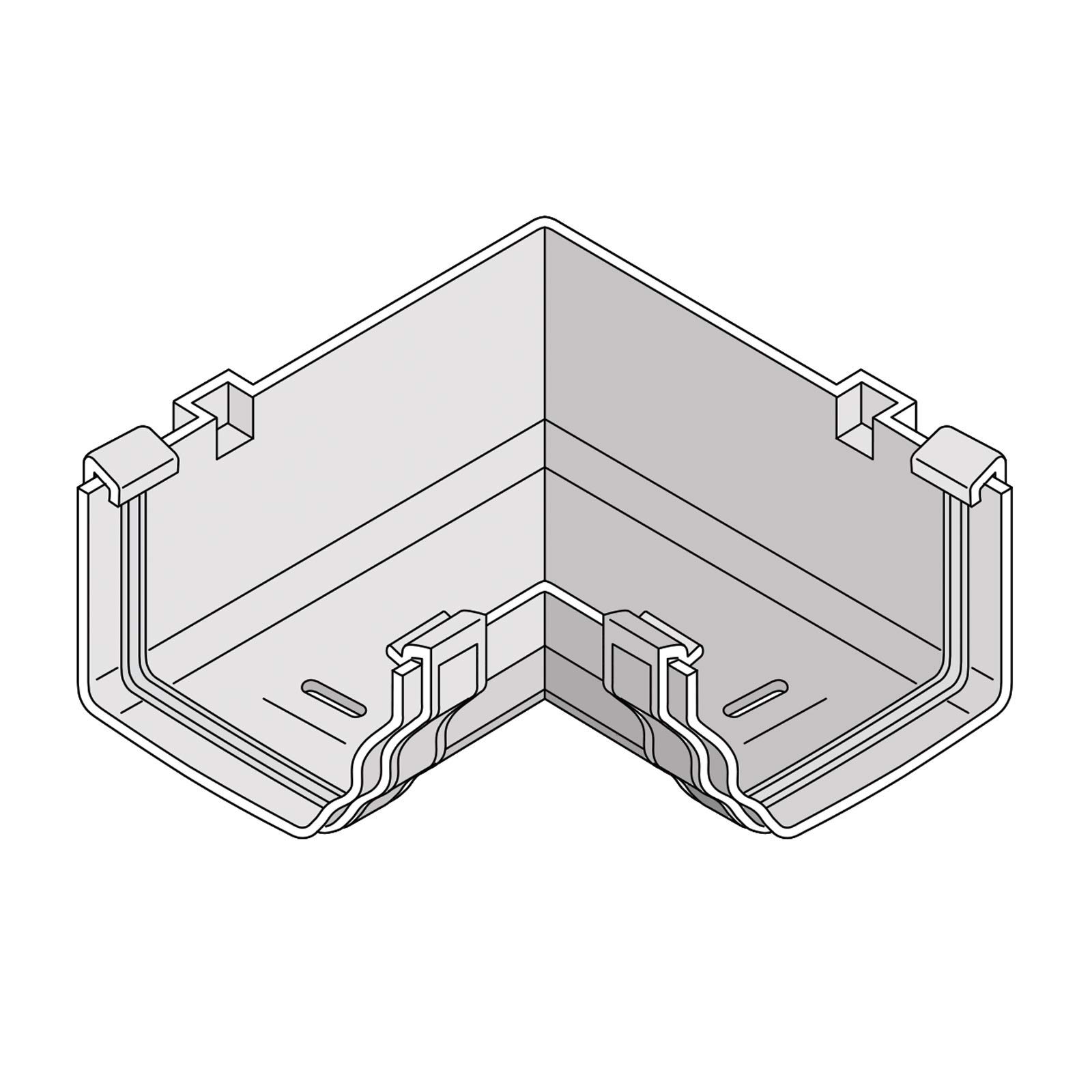 White 90° Internal Corner for Marley Classic Ogee Gutter of Ultraframe ...