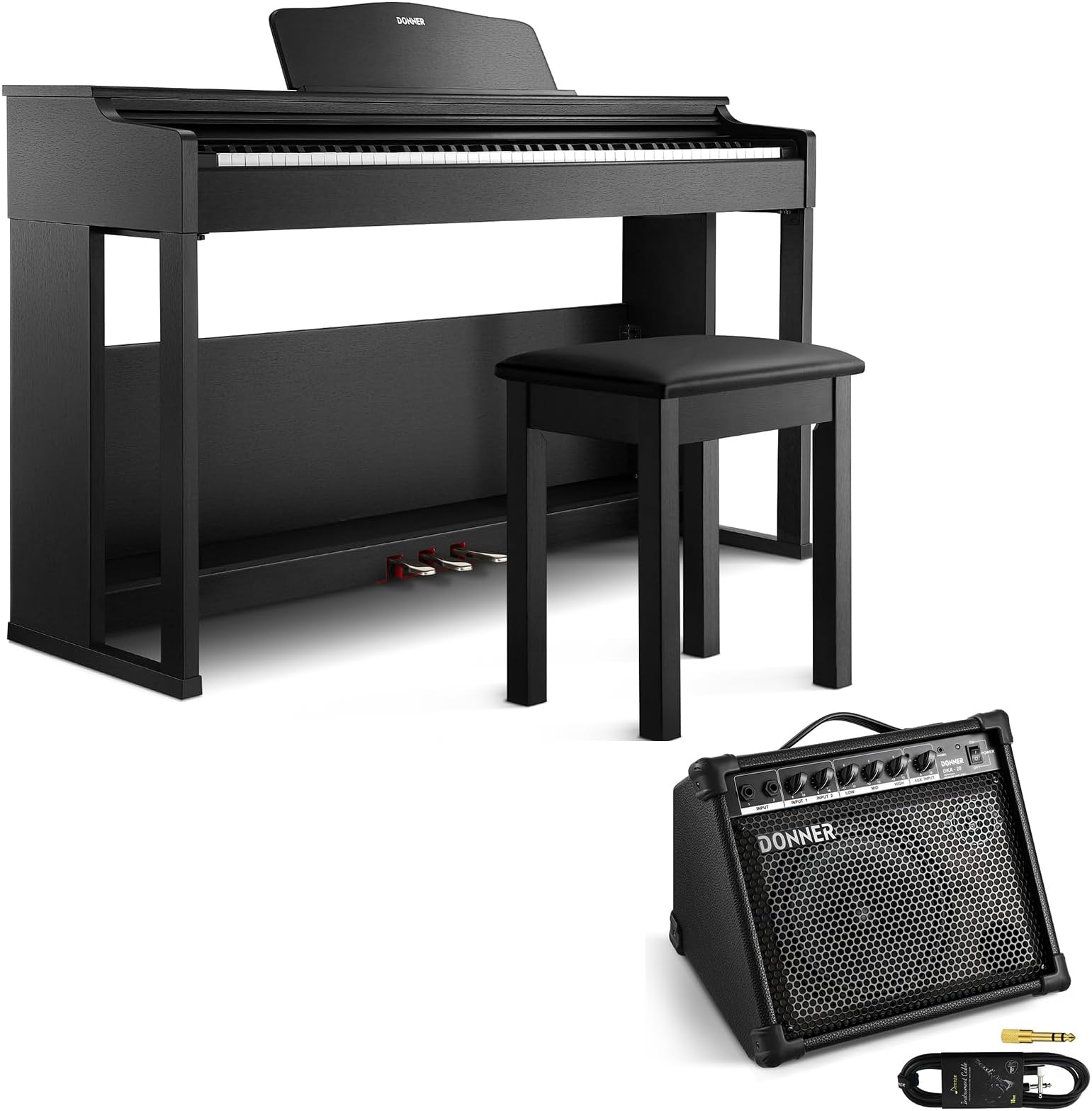 Amazon.com: Donner DDP-100S Digital Piano 88 Key Weighted Graded Hammer ...