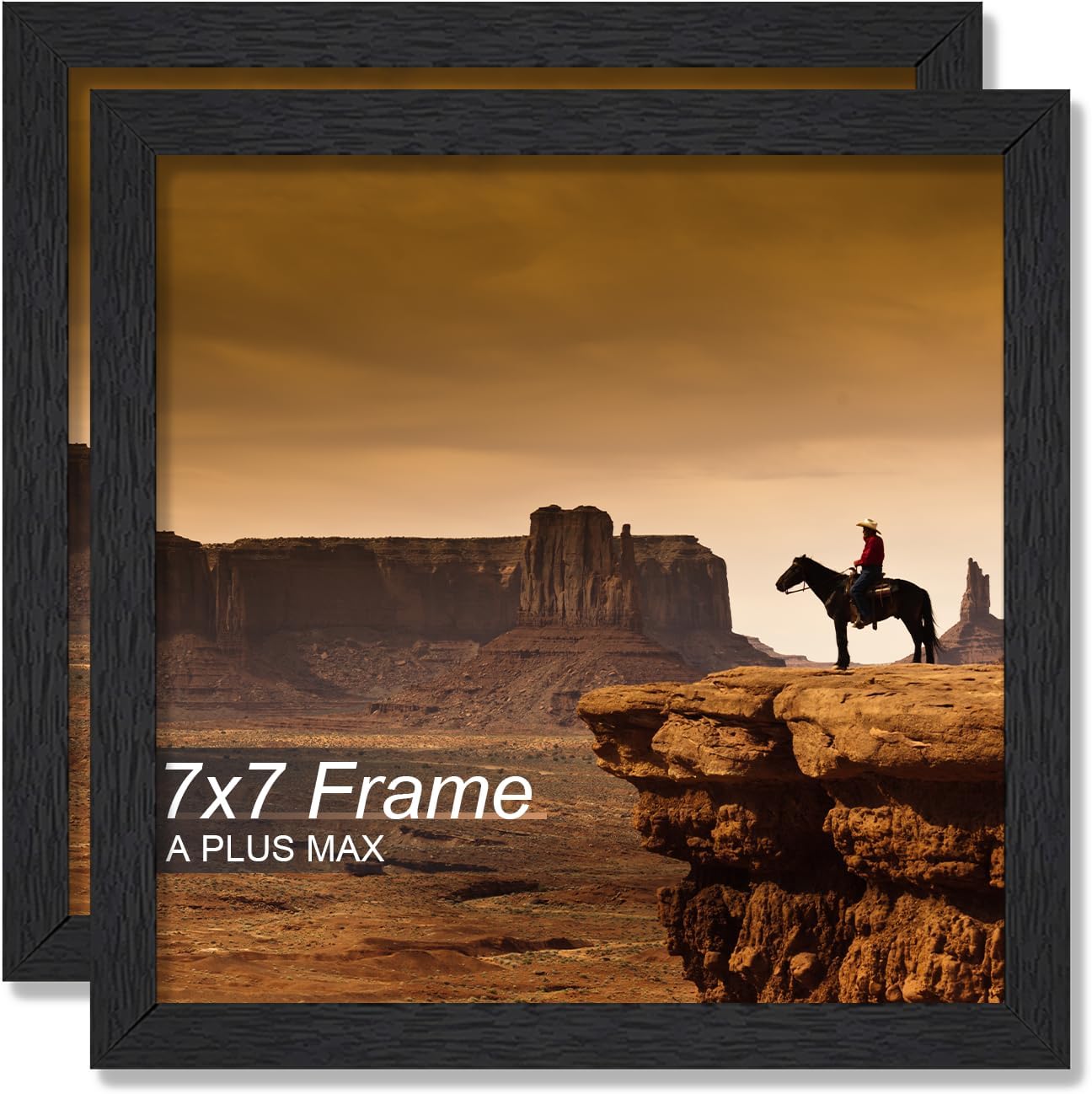 Amazon.com - A PLUS MAX 7x7 Picture Frame Set of 2, Black Engineered ...