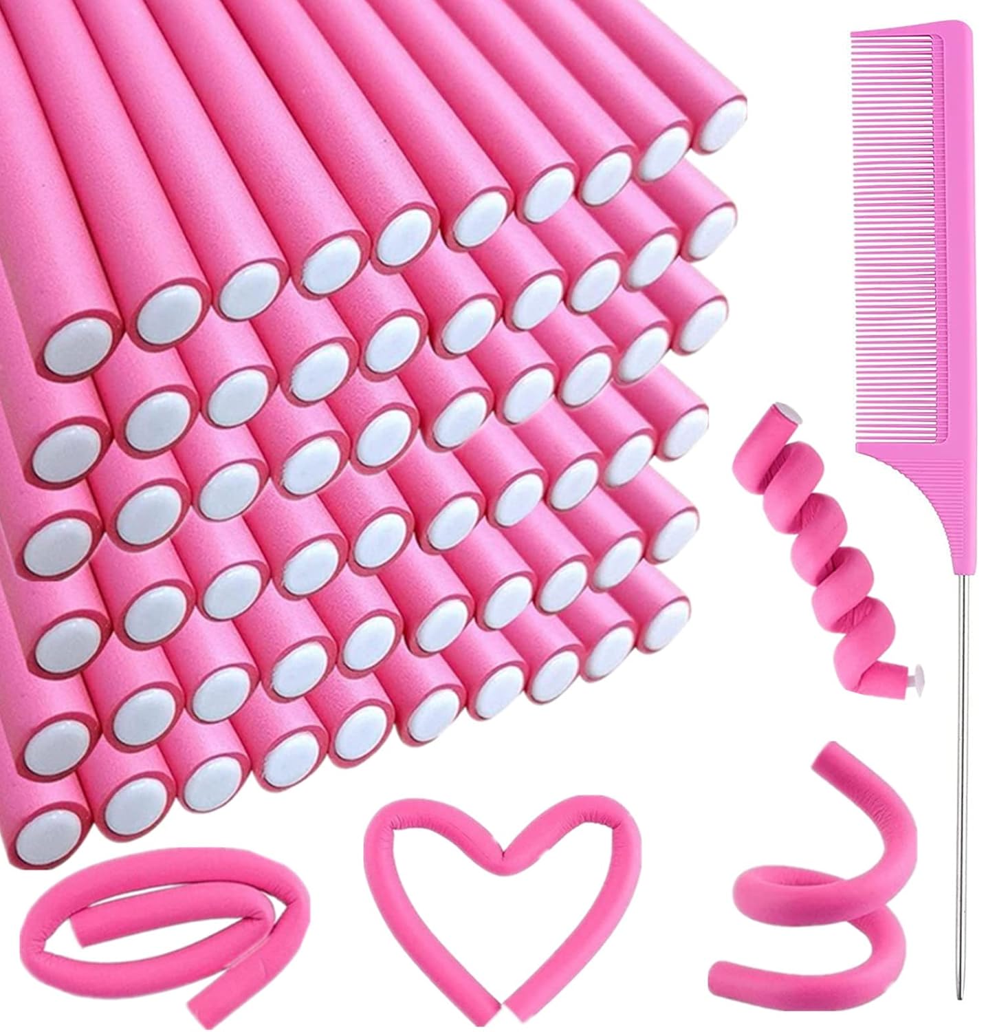 Amazon.com : 60PCS 9.45" Flexible Curling Rods Hair Twist Flexi Rods ...