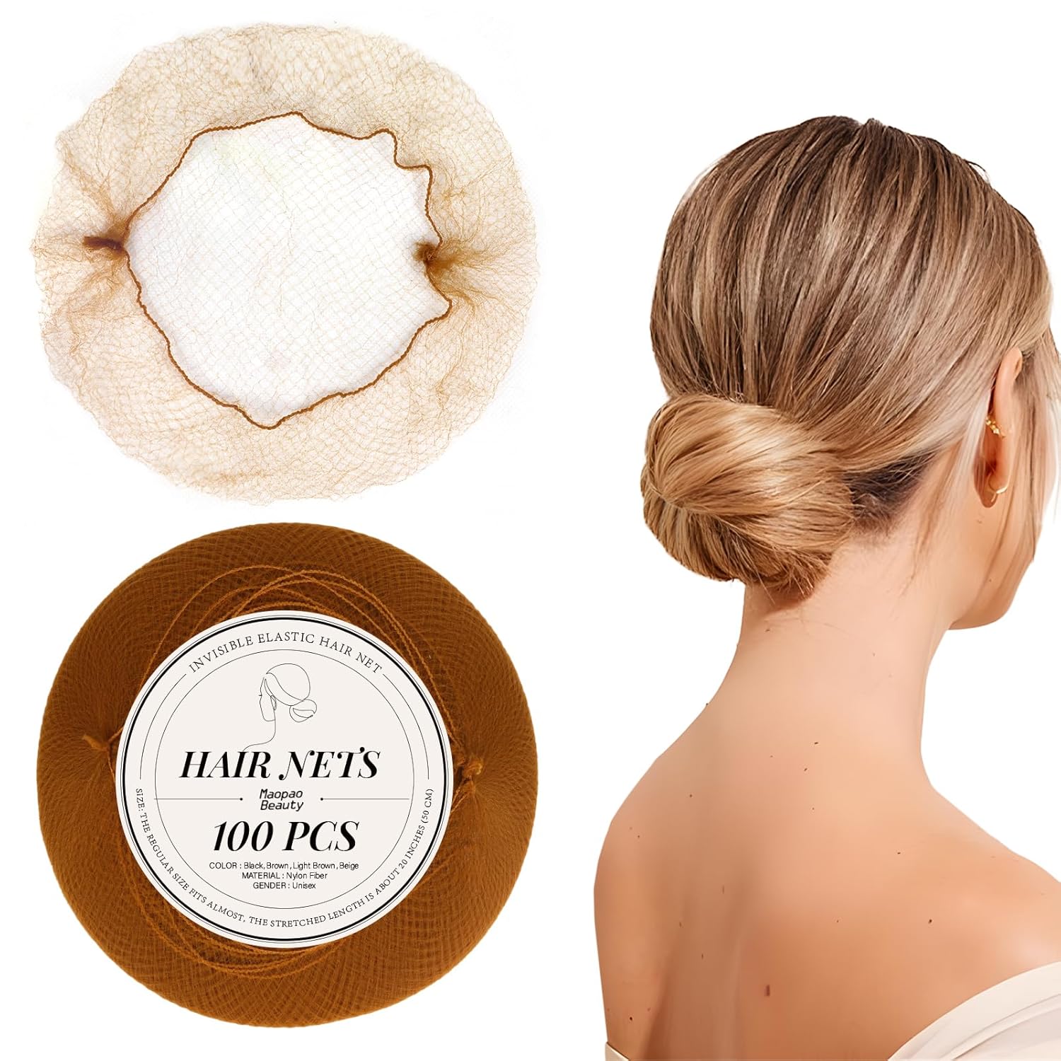 Amazon.com: Hair Net 100Pcs 20Inch Packed Individually High Elastic ...