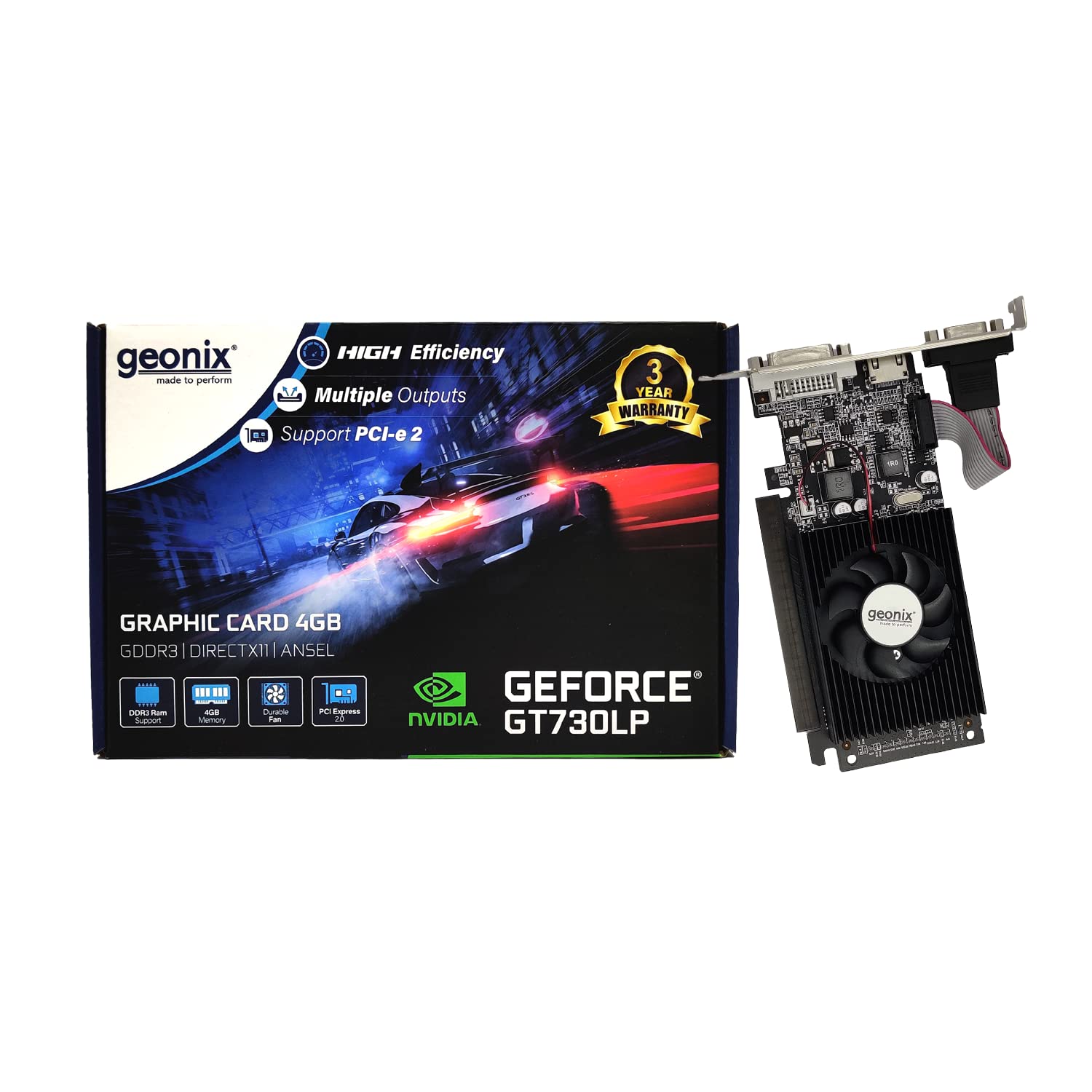 Amazon.in: Buy GEONIX GEFORCE GT 730LP 4GB DDR3 64bit Dual Slot, High ...