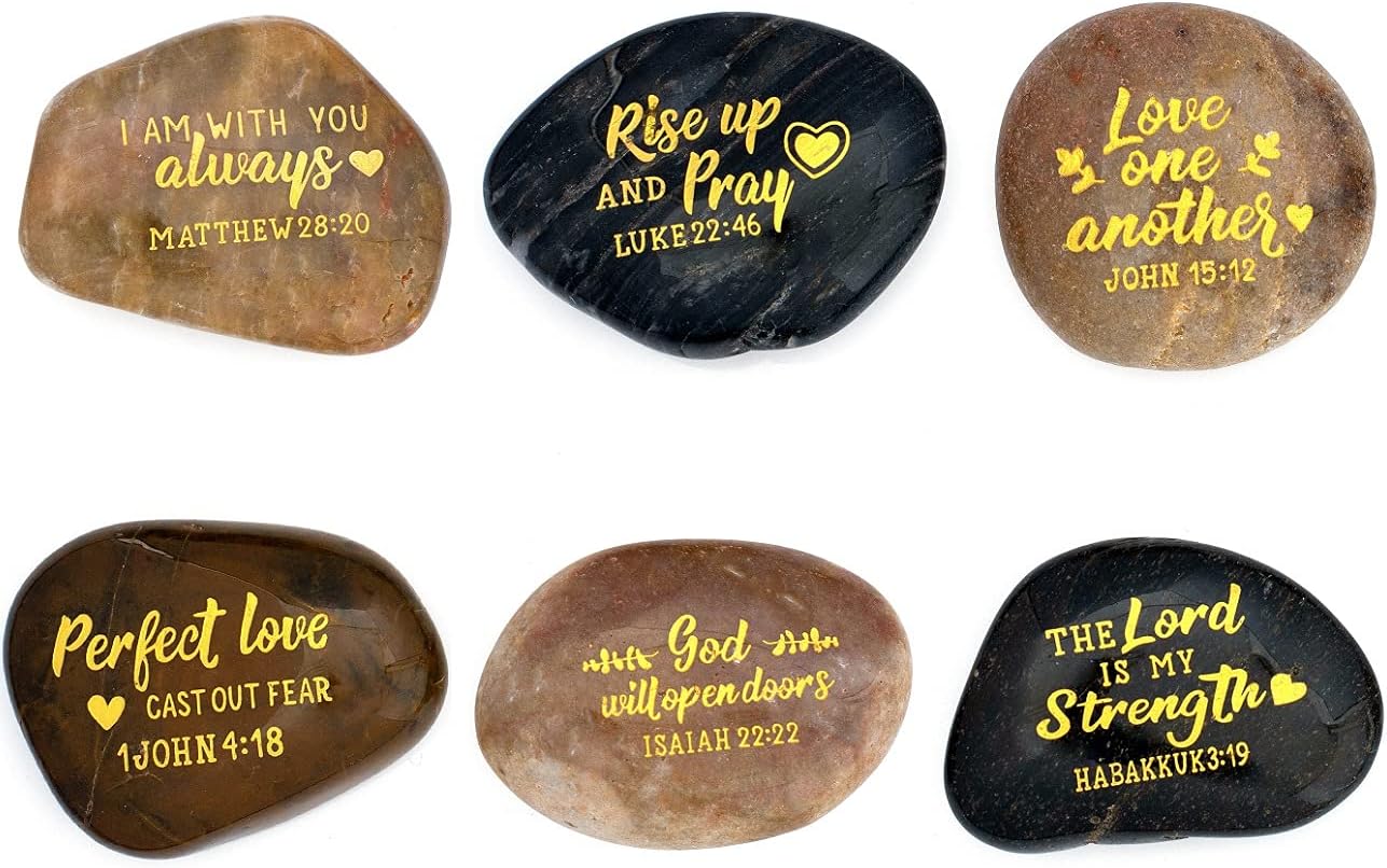 Amazon.com: Inspirational Scripture Stones Christian Rocks Religious ...