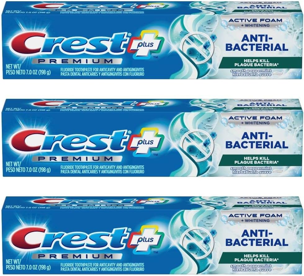 Amazon.com : Crest Premium Plus Anti-Bacterial Toothpaste, Smooth ...