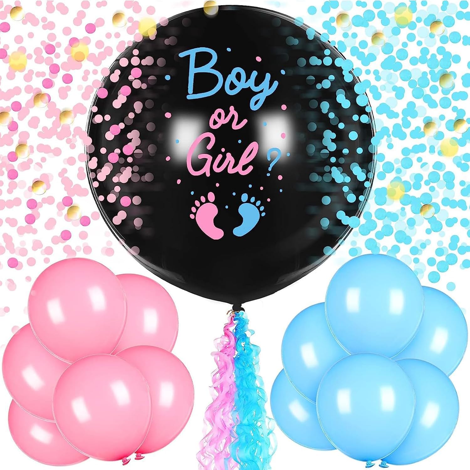 VIKY 27 Stk Gender Reveal Party Deko Set, Boy or Girl Ballon, Gender ...