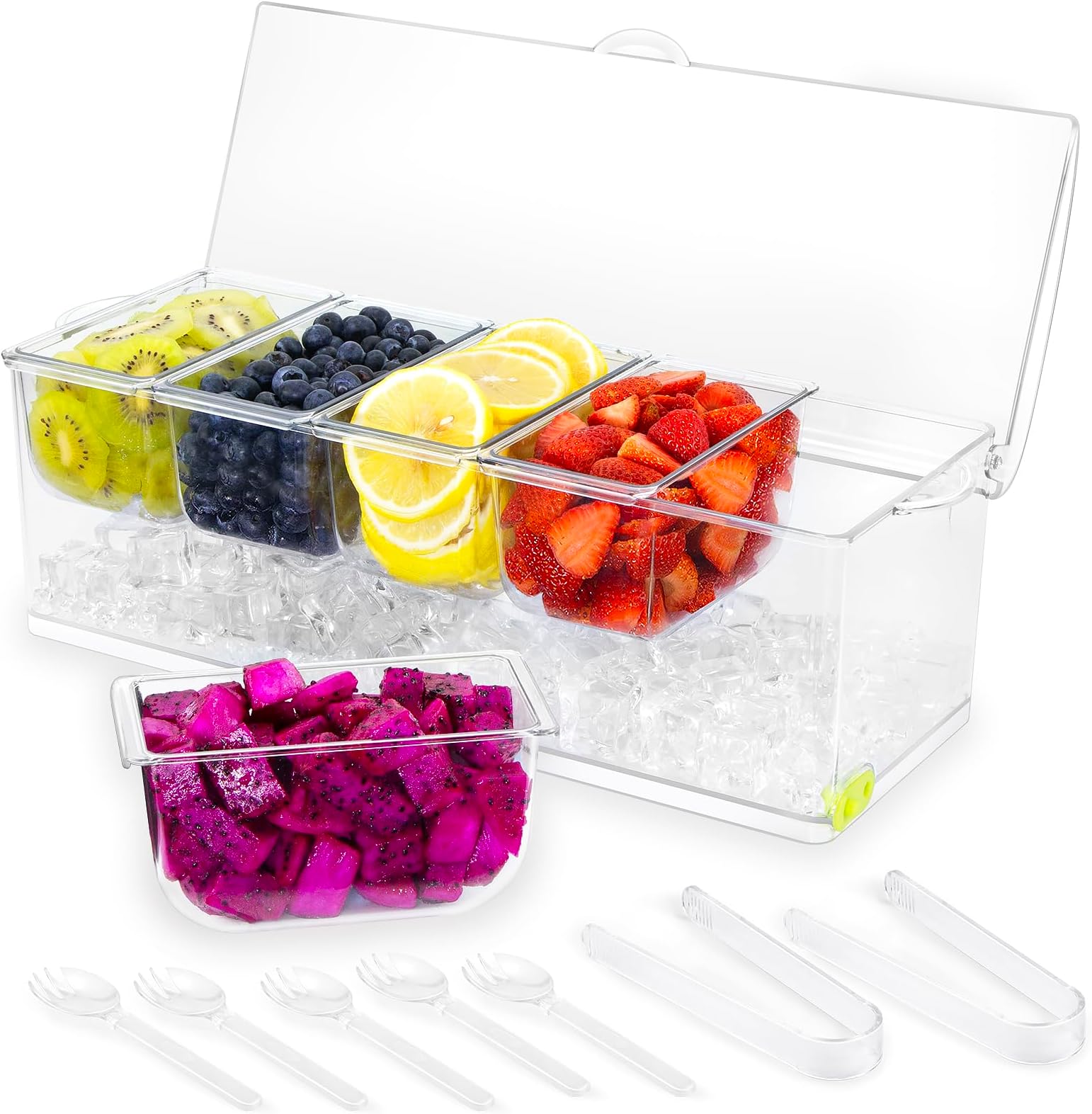 Amazon.com | Prodyne Acrylic On-Ice Condiment, 1-Pack, Clear: Trays ...