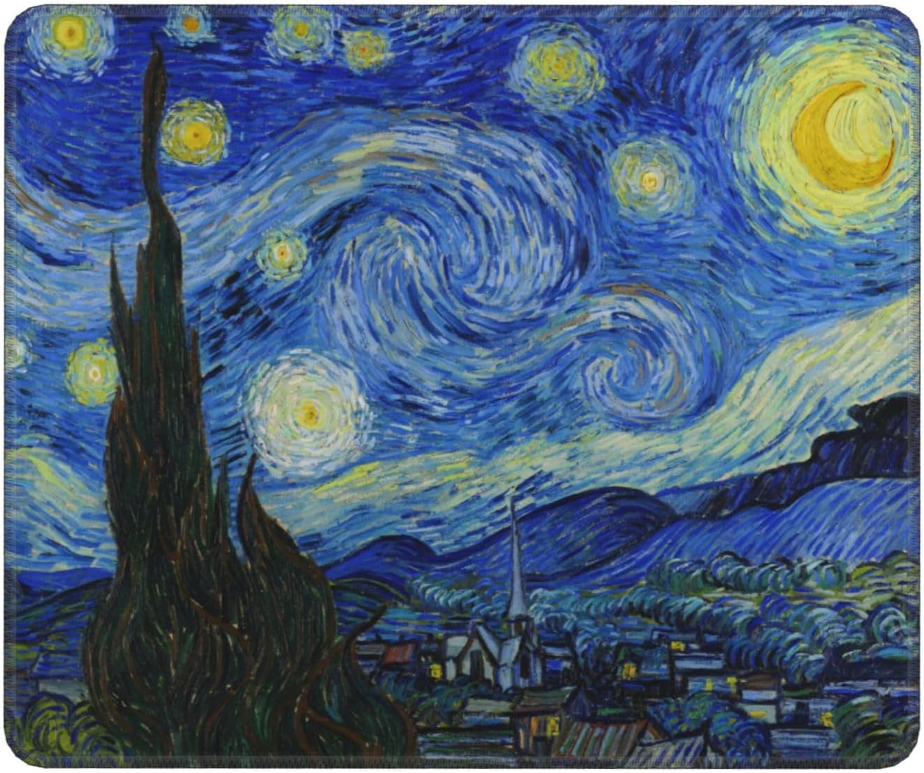 Amazon.com : Van Gogh Starry Night Mouse Pad Small Rectangle Gaming ...