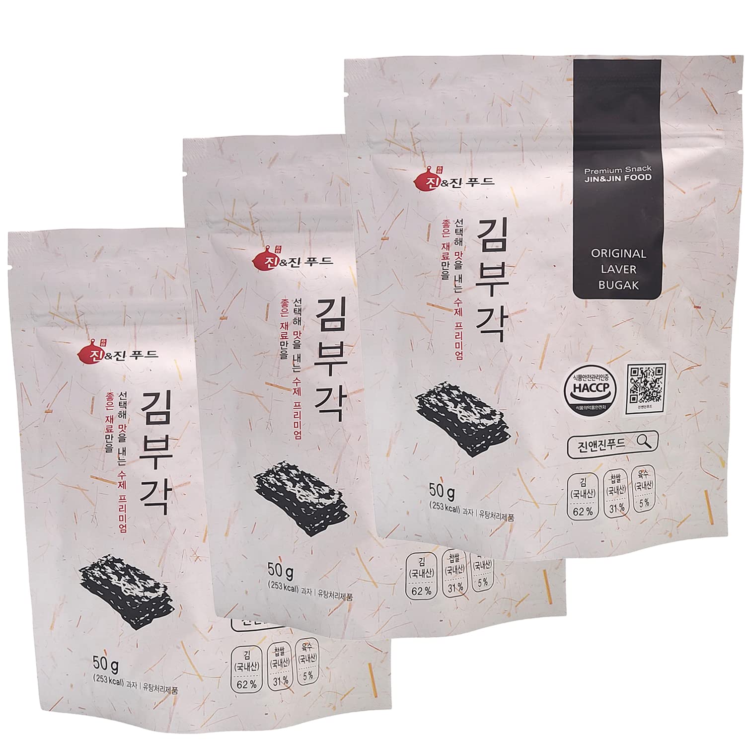 Amazon.com: 3 Pack of Korean Premium Traditional Seaweed Laver BUGAK ...