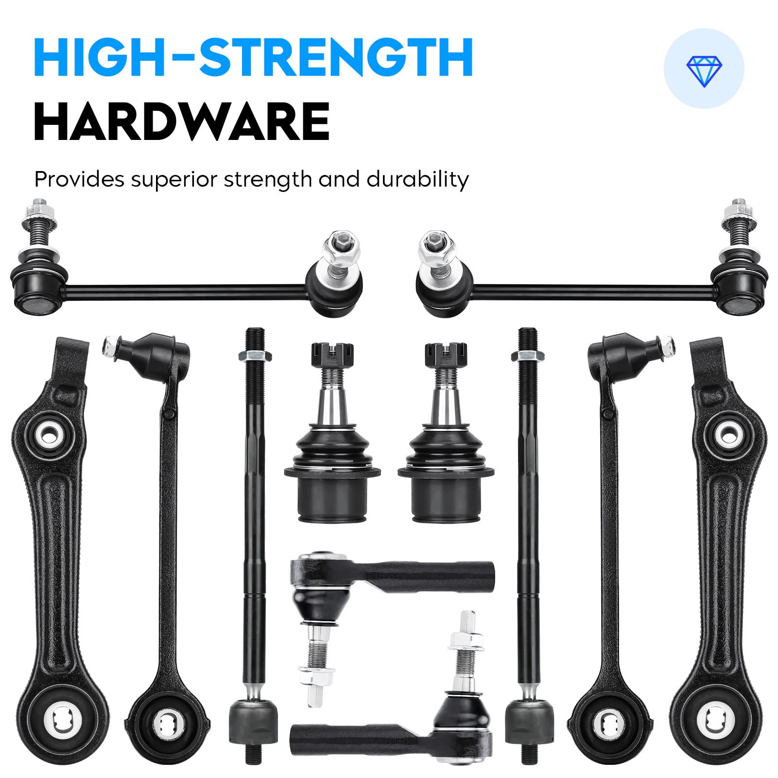 14PCS RWD Front Control Arms w/Ball Joints for Chrysler 300 Dodge ...