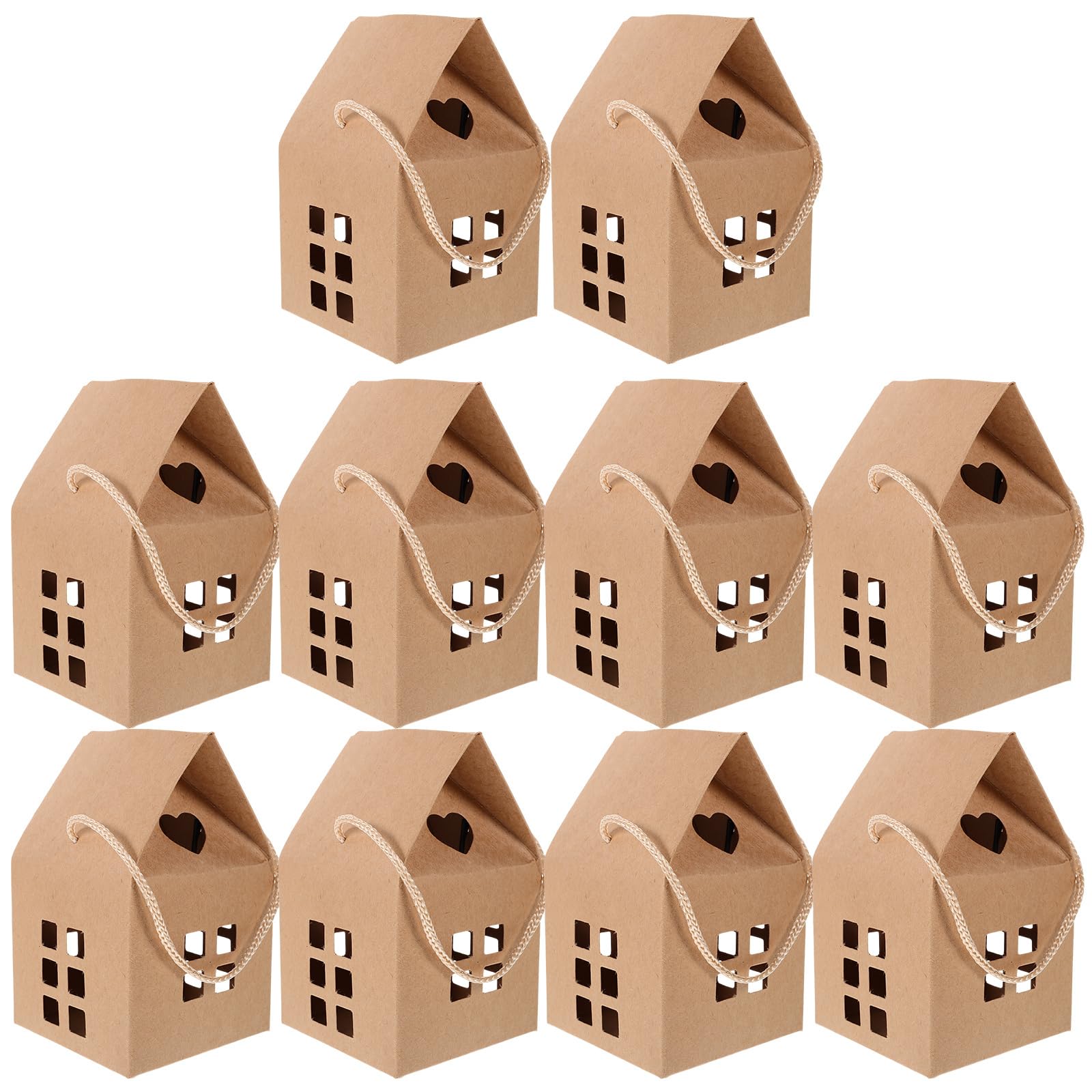 Amazon.com: COHEALI House Shaped Candy Boxes, 15pcs Kraft Paper Wedding ...