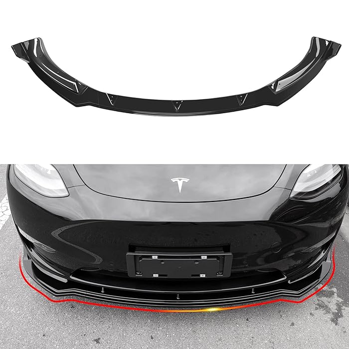 Buy Xipoo Fit Tesla Model Y Front Lip Front Bumper Lip Spoiler Wing ...