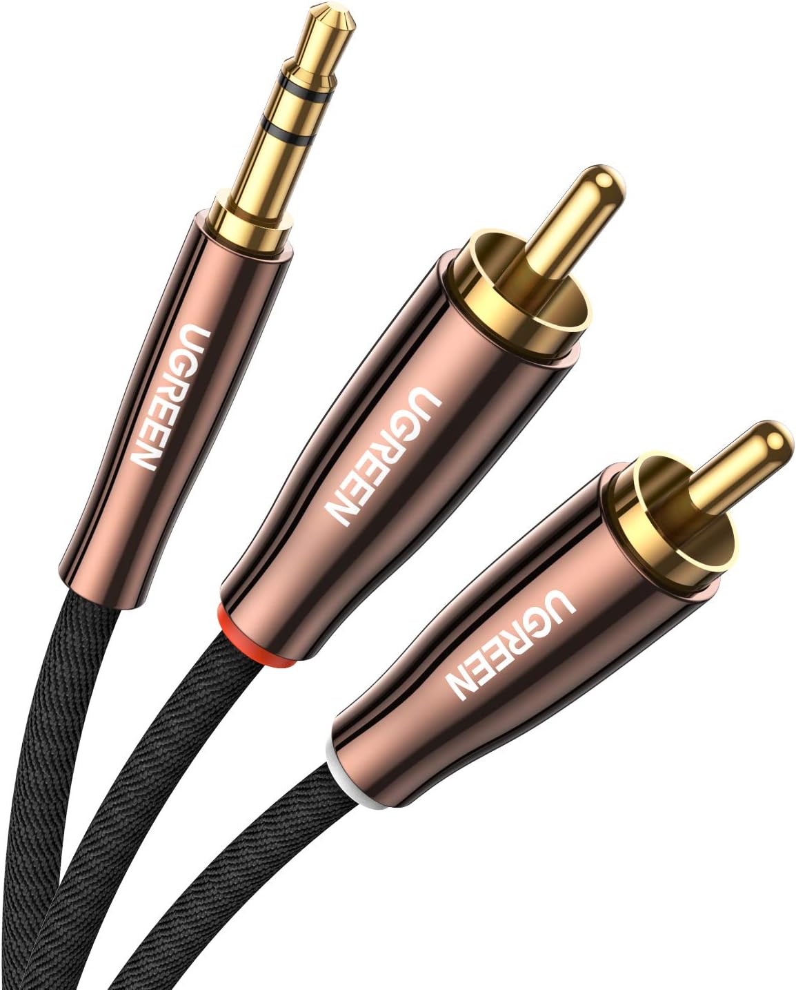 UGREEN Câble RCA Jack Audio Stéréo Coton Tressé Cordon 3.5mm Mâle 2RCA ...