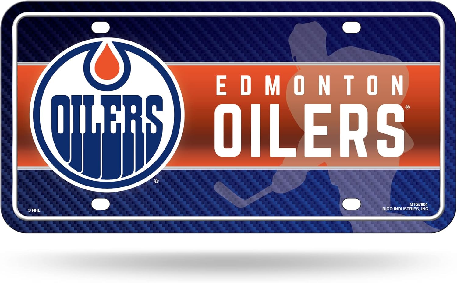 Rico Industries NHL Hockey Edmonton Oilers Metal Auto Tag 8.5" x 11 ...