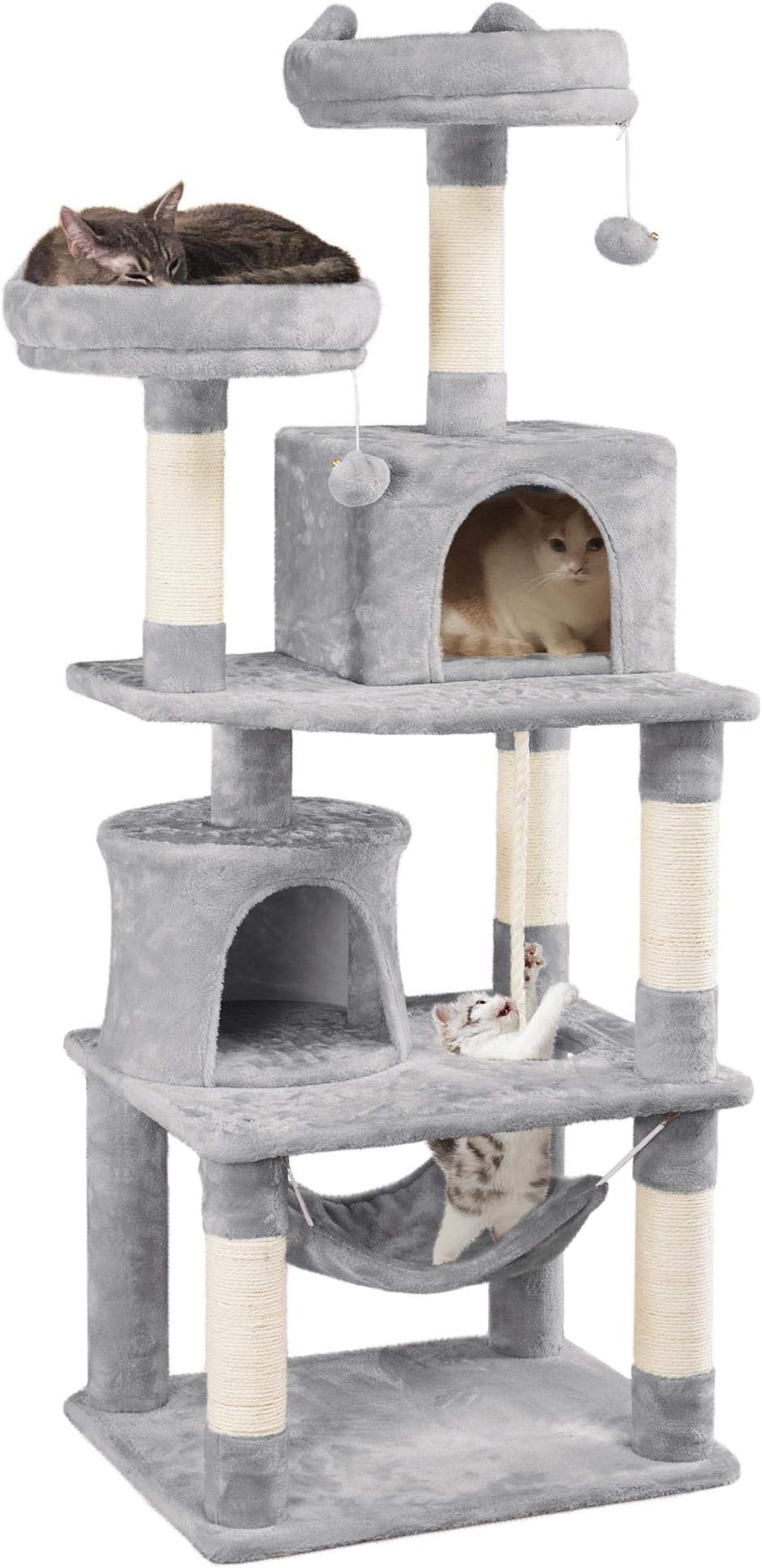 Yaheetech Cat Tree Tall, Multi Level Cat Scratching Posts with Condos ...