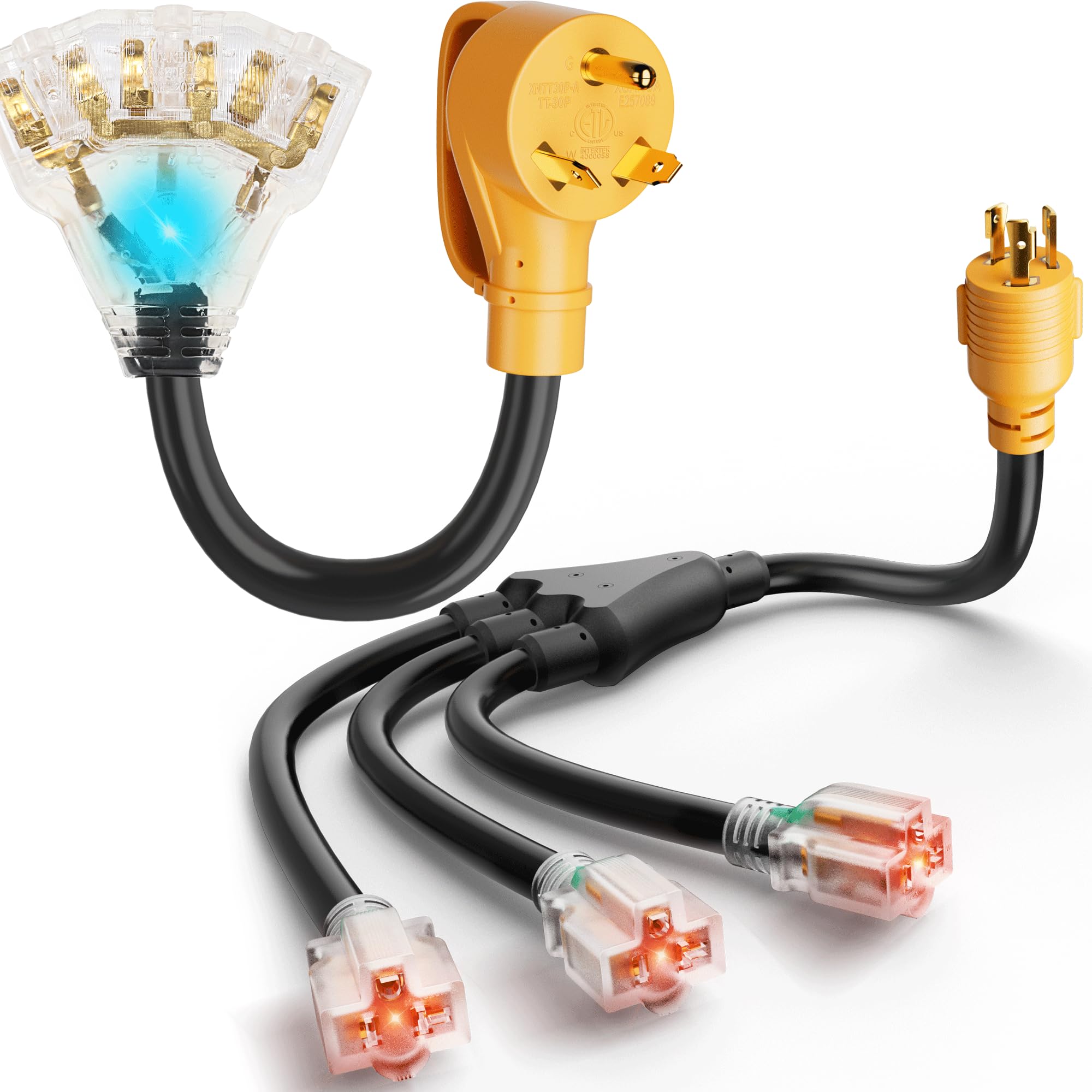 Amazon.com: 30 Amp to 20 Amp 110V RV Distribution Adapter NEMA TT-30P ...