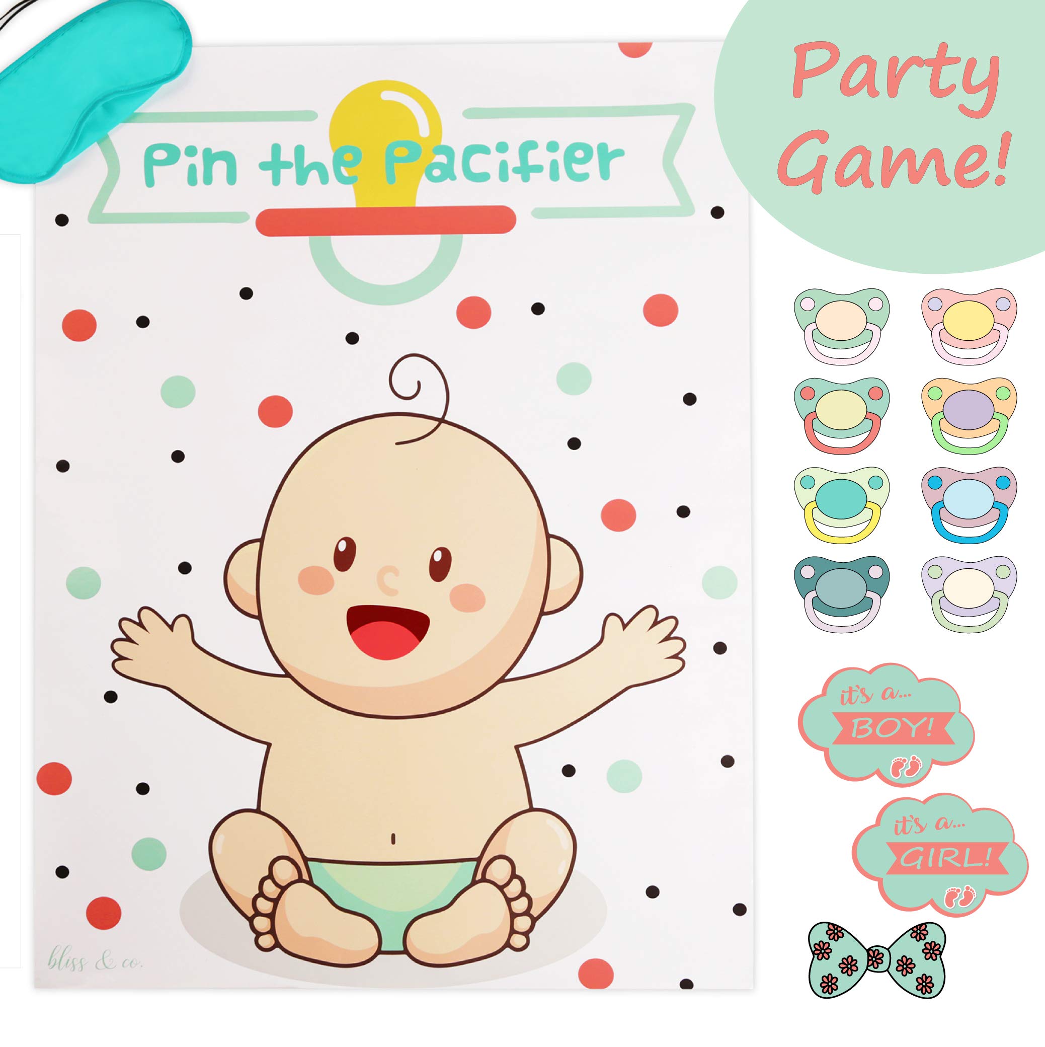 Bliss And Co Pin The Pacifier Baby Shower Party Games | Desertcart Sri ...