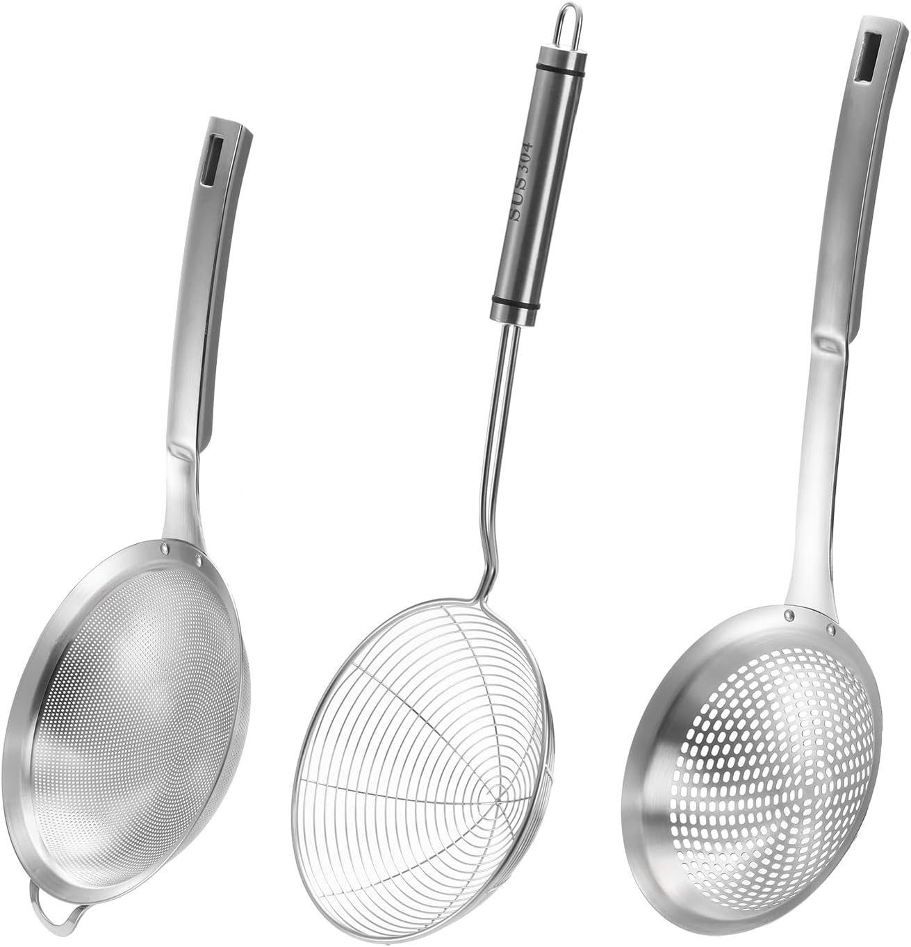 Amazon.com: Suwimut 3 Pieces Spider Strainer Skimmer Spoon Set, Fine ...