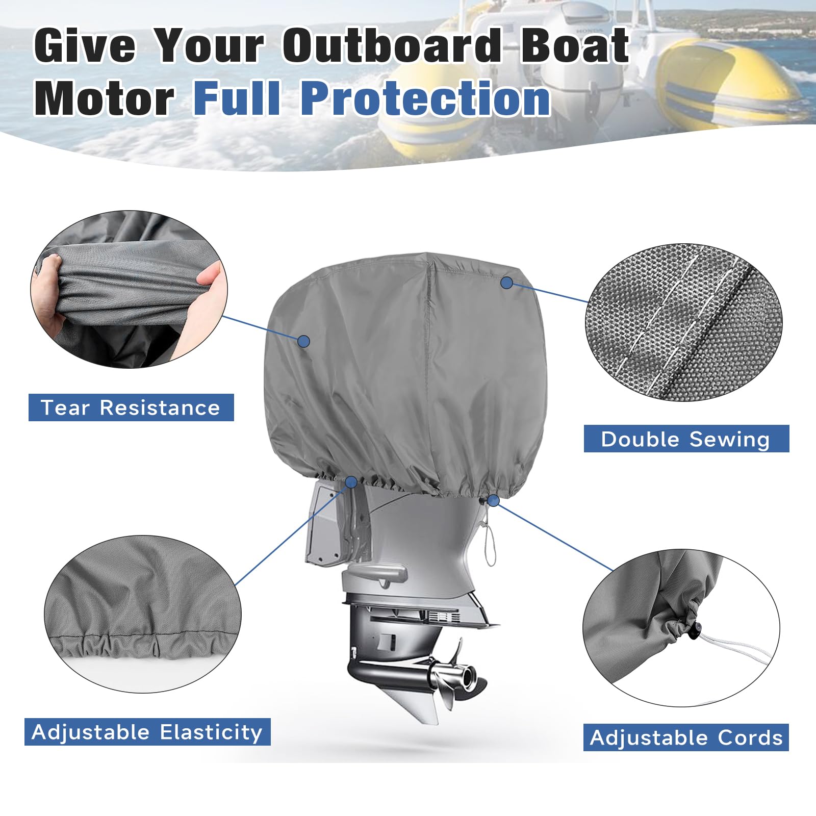 Snapklik.com : VINPATIO 600D Outboard Motor Cover: Heavy Duty ...