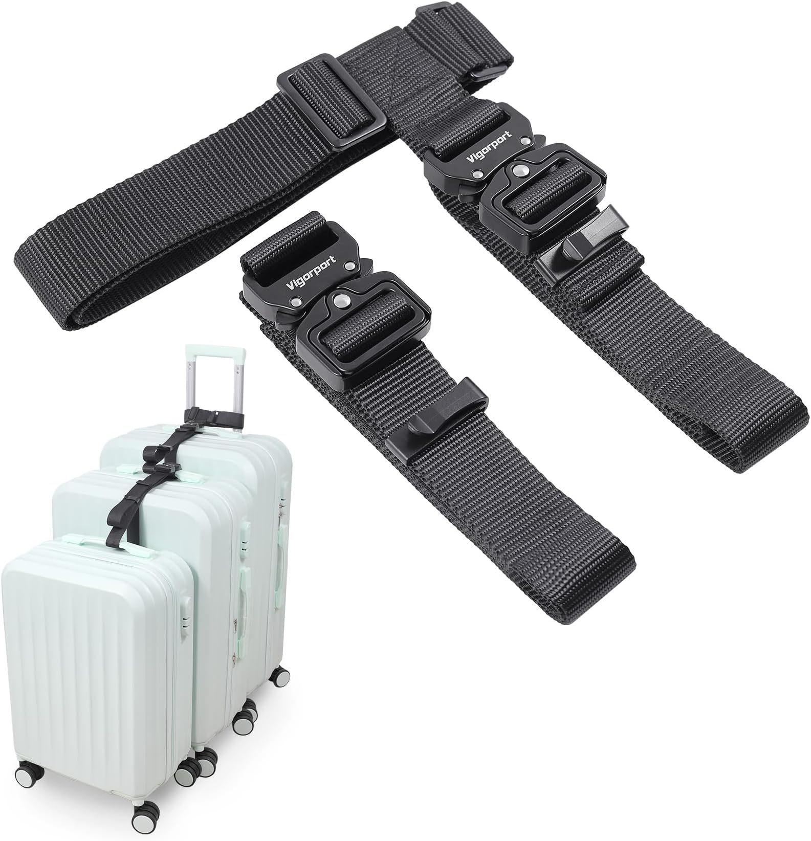 Amazon.com: Vigorport Luggage Straps, Straps for Suitcase, Add A Bag ...