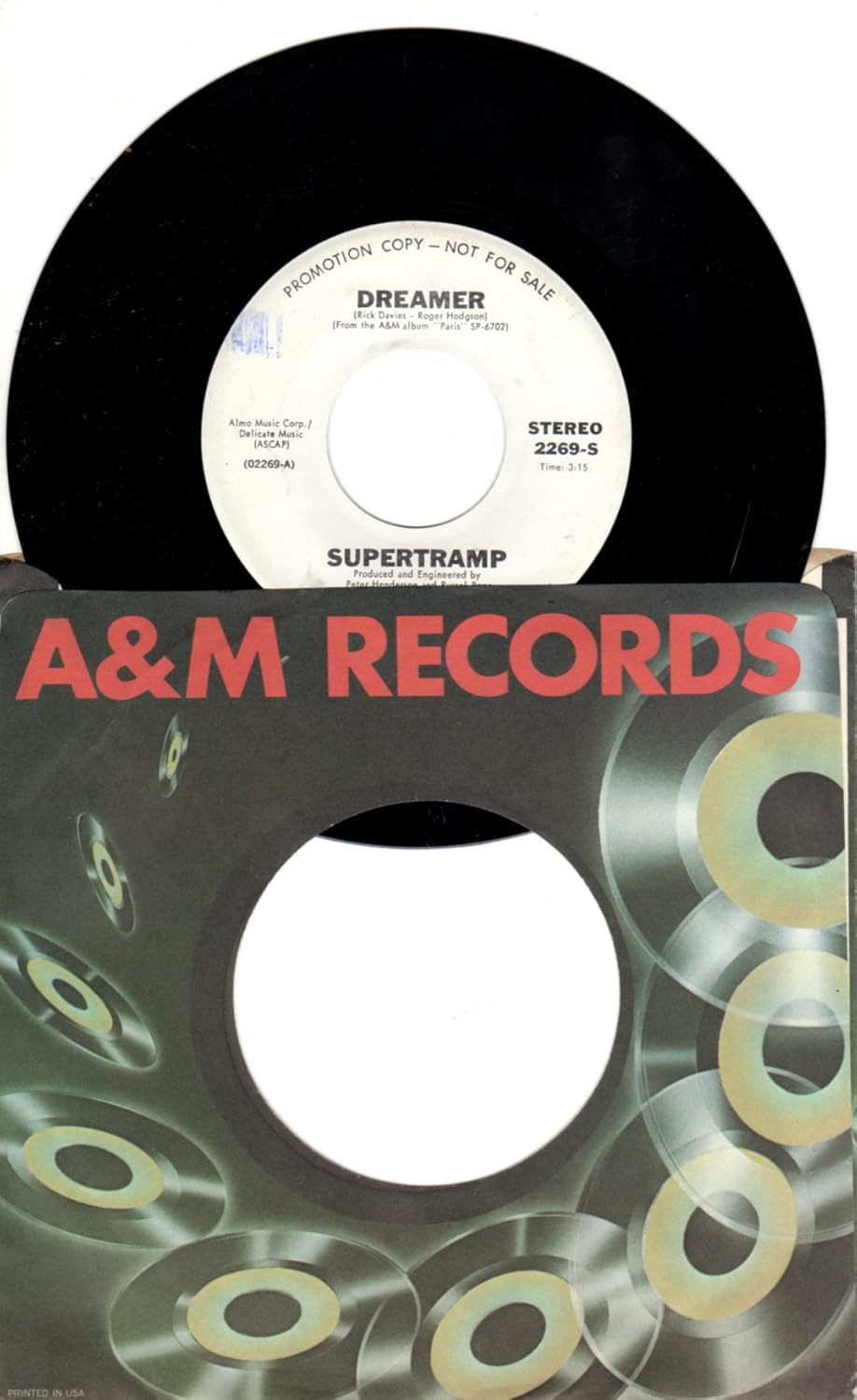 Amazon.com: Supertramp: Dreamer (Recorded Live; 3:15 Stereo Version) b/w Dreamer (Recorded Live ...