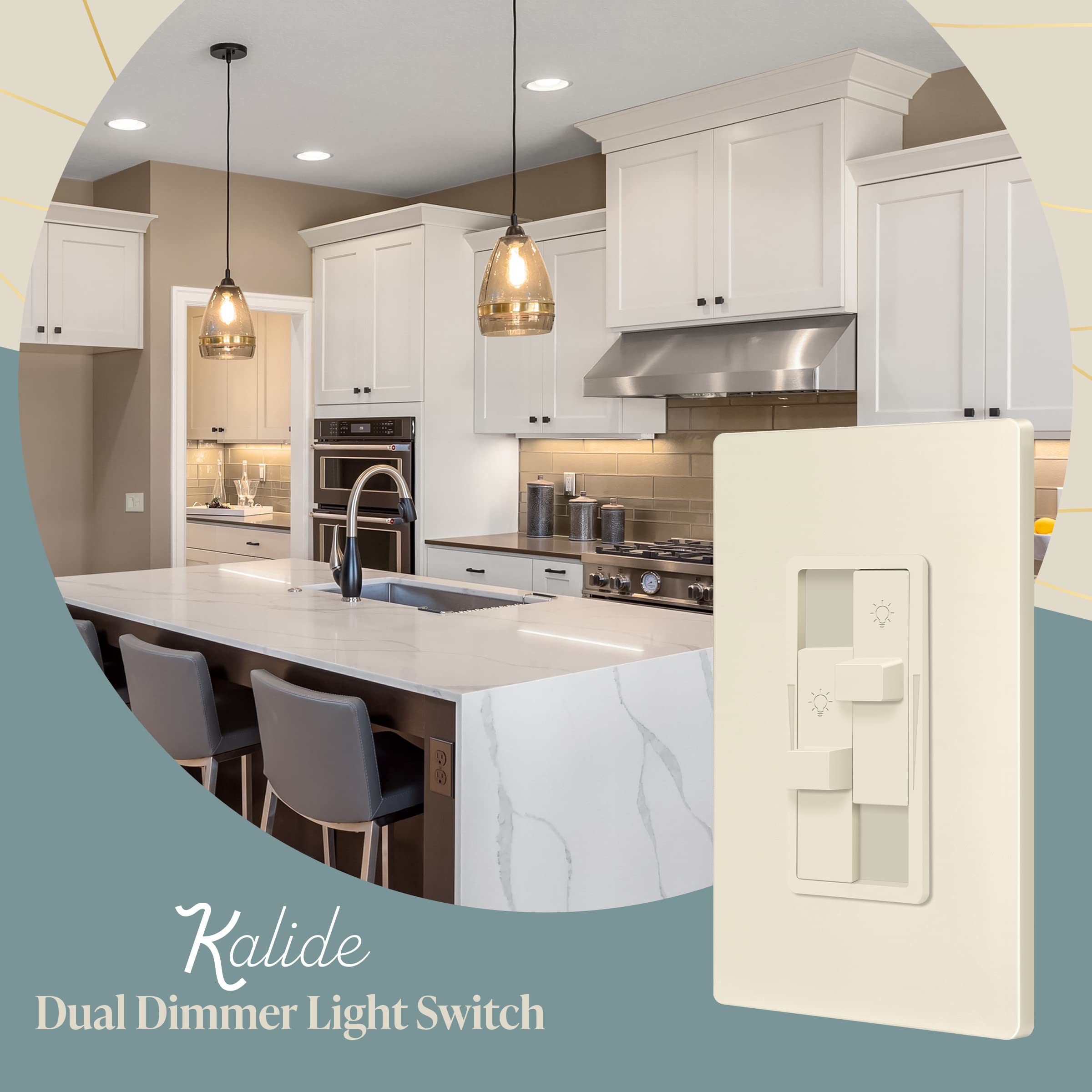 Snapklik.com : Kalide Dual Load Dimmer Light Switch, Double LED Dimmer ...