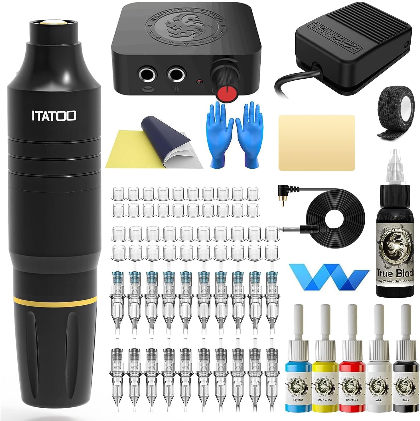 Amazon.com: MOKOHOA Tattoo Gun Kit for Beginners, Tattoo Pen Kit ...